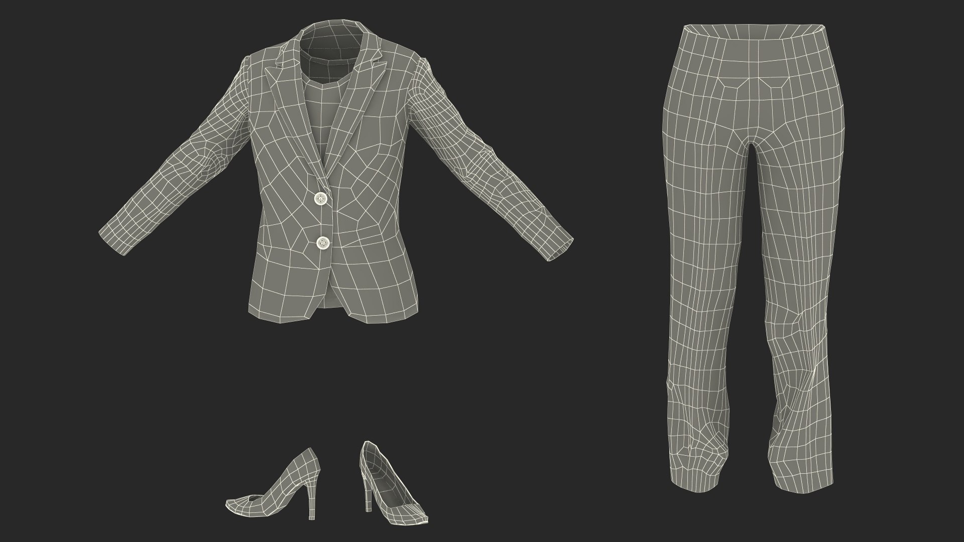 3D Womens Workwear Suit - TurboSquid 2143548