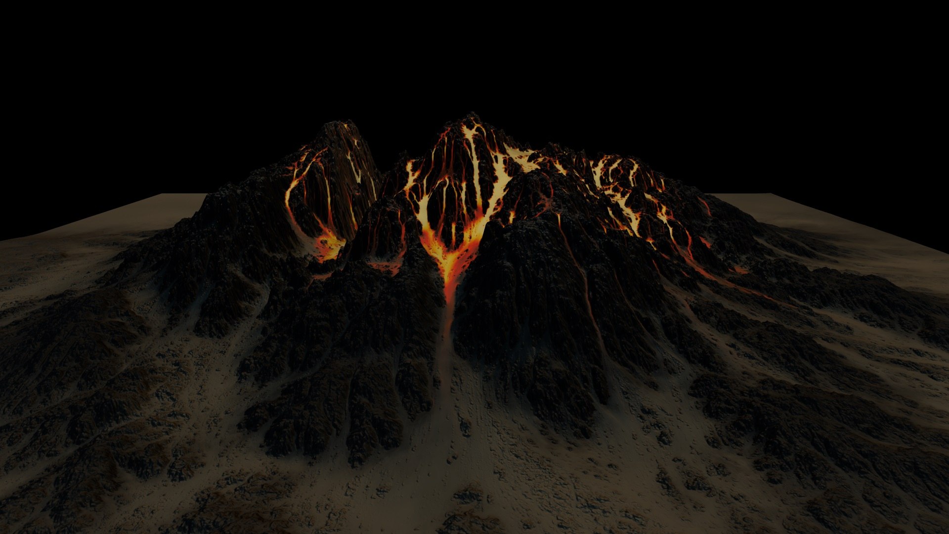 3d volcano model
