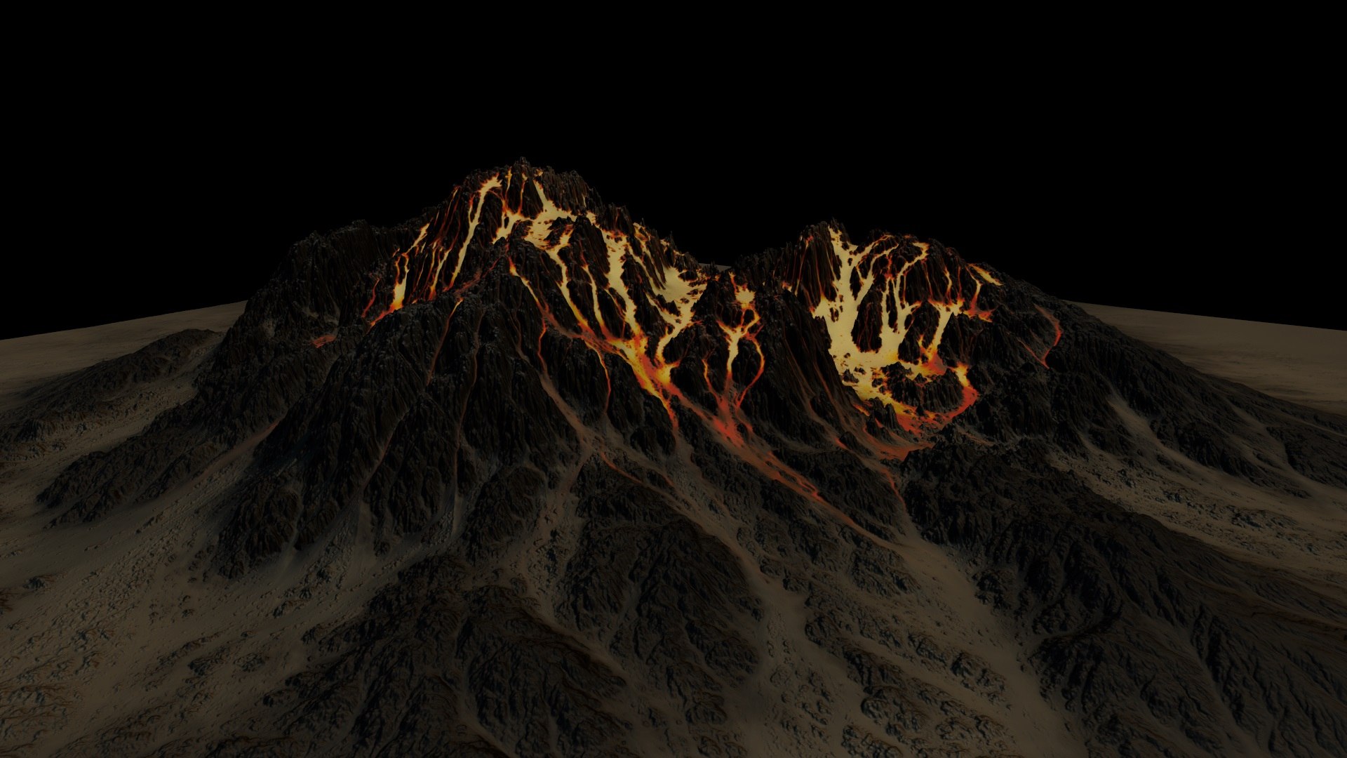 3d volcano model