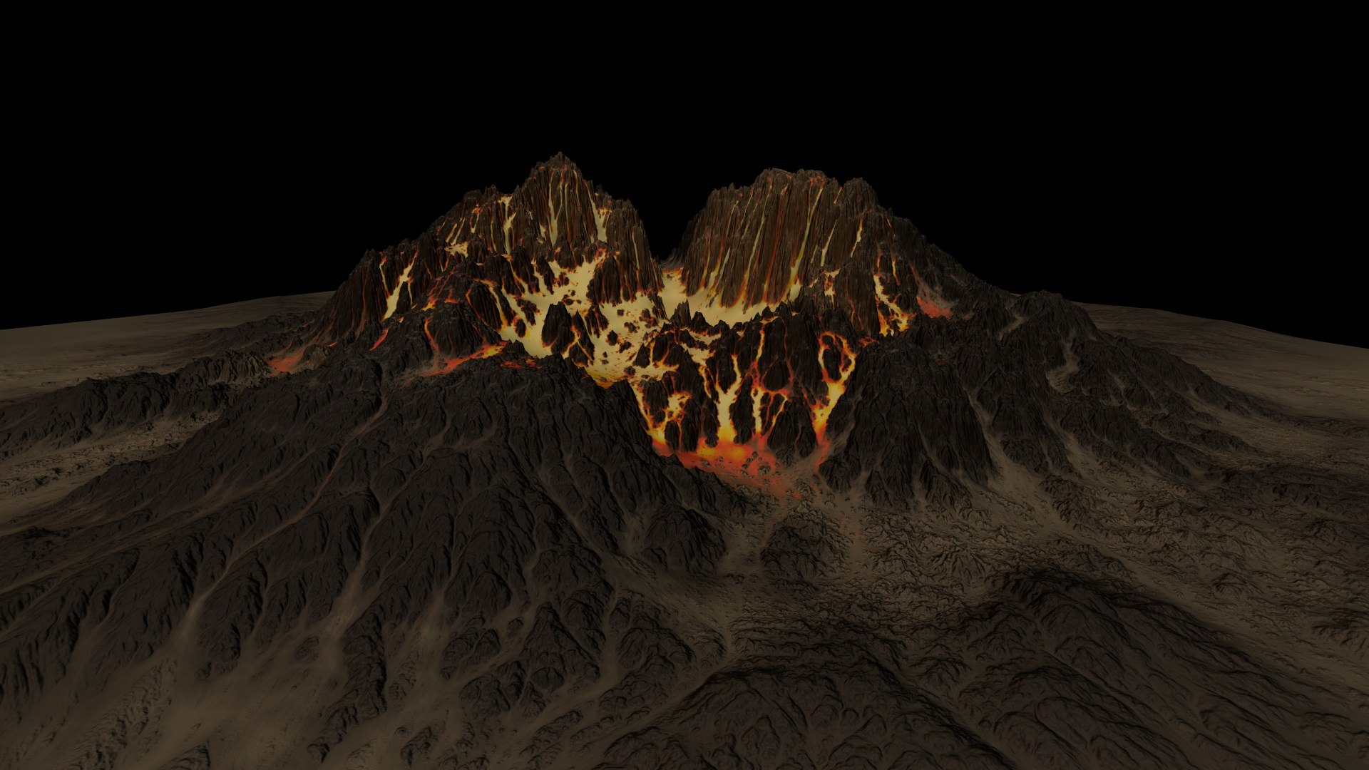 3d volcano model