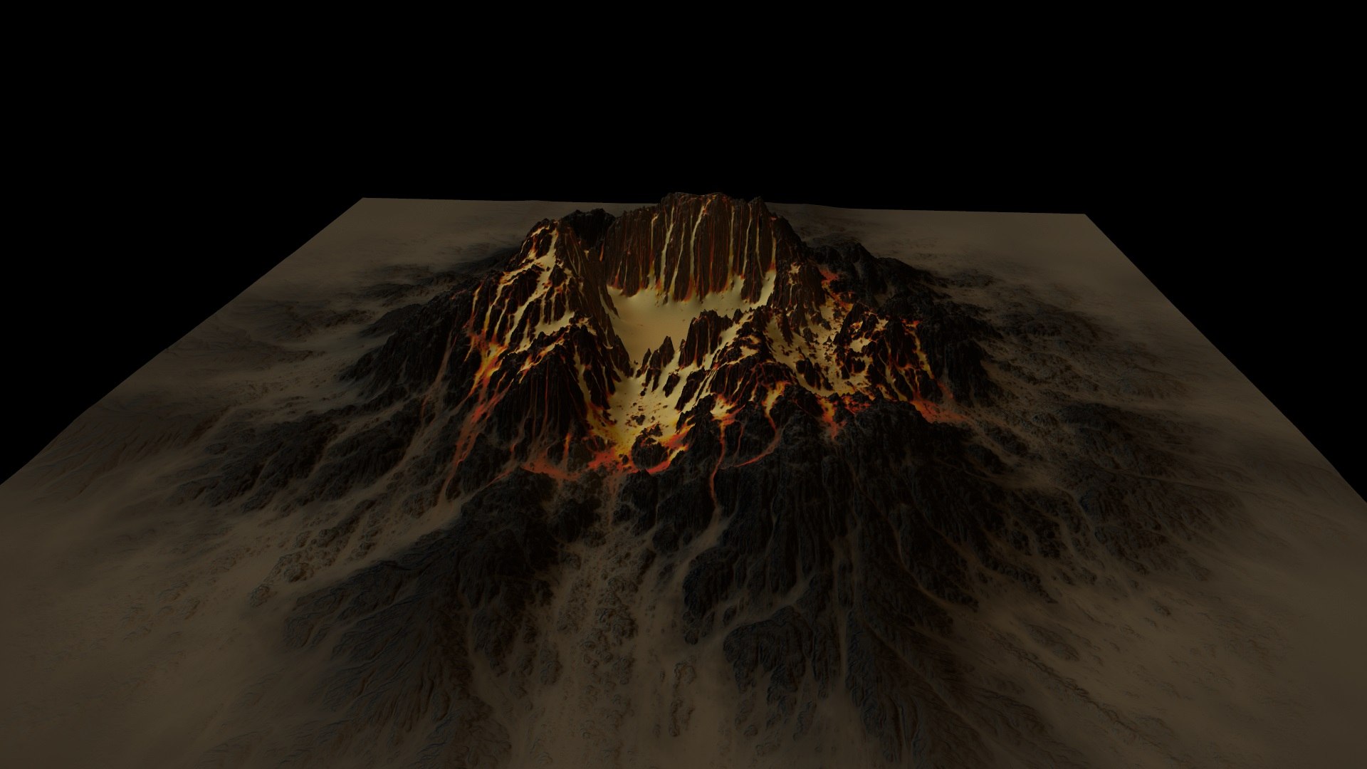 3d volcano model