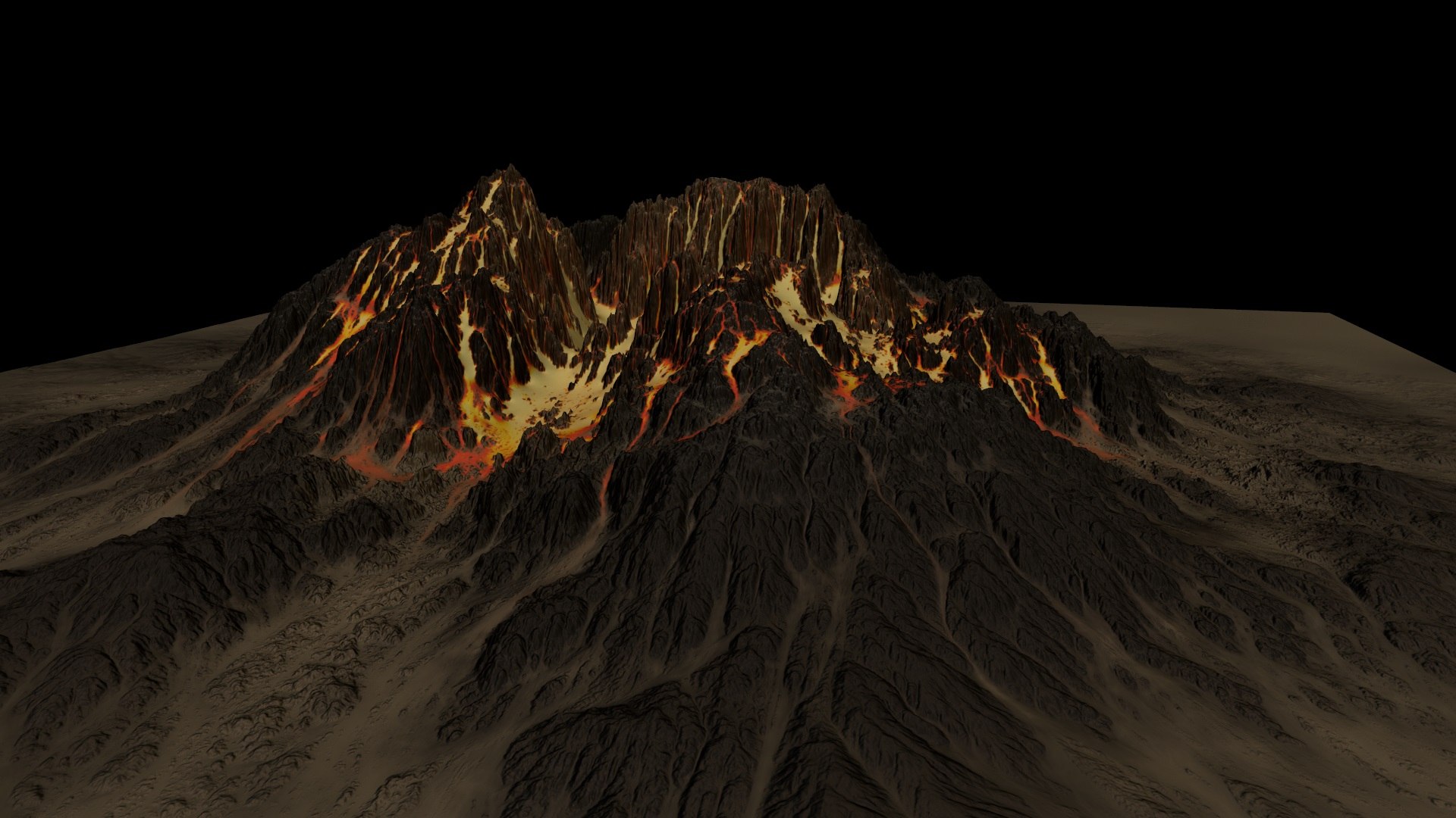 3d volcano model