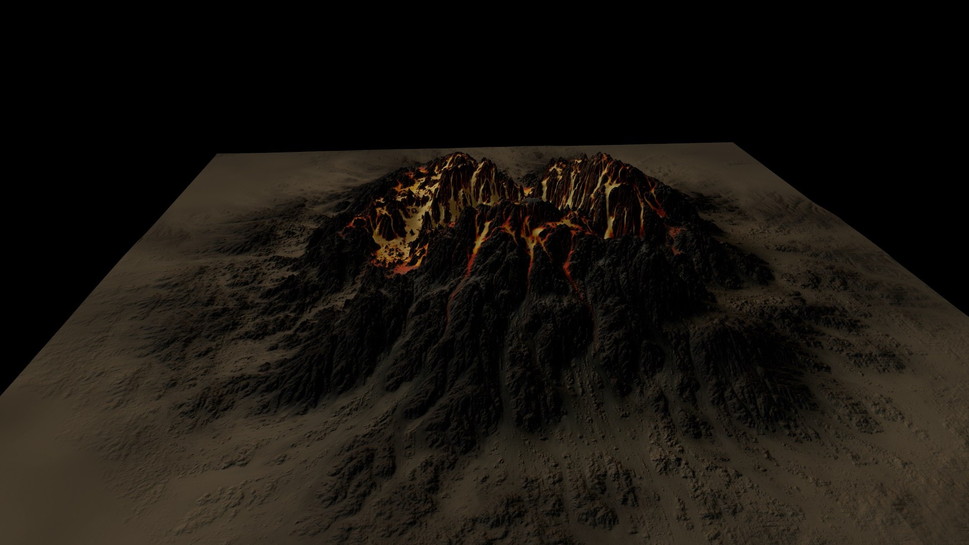 3d volcano model