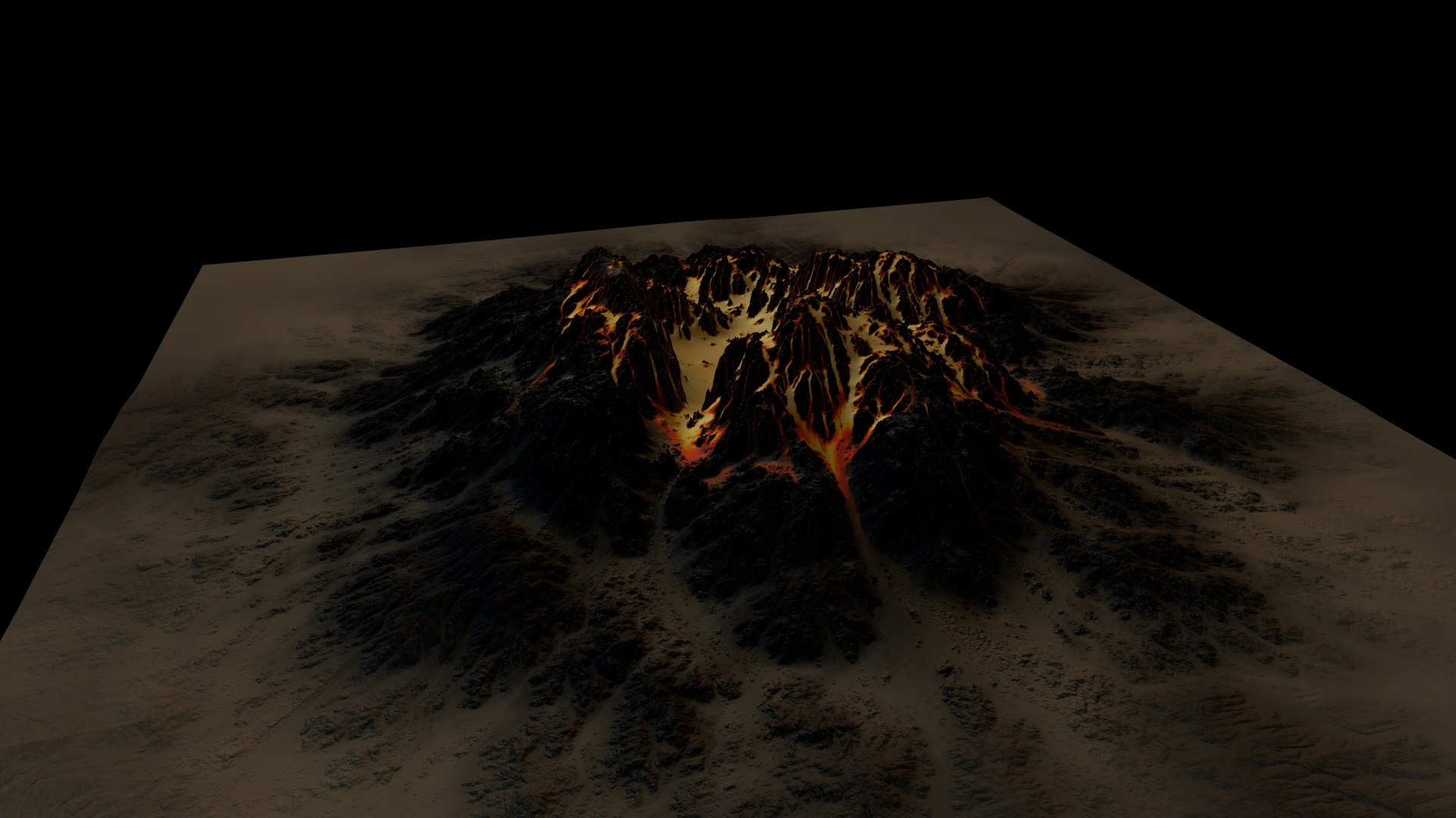 3d volcano model