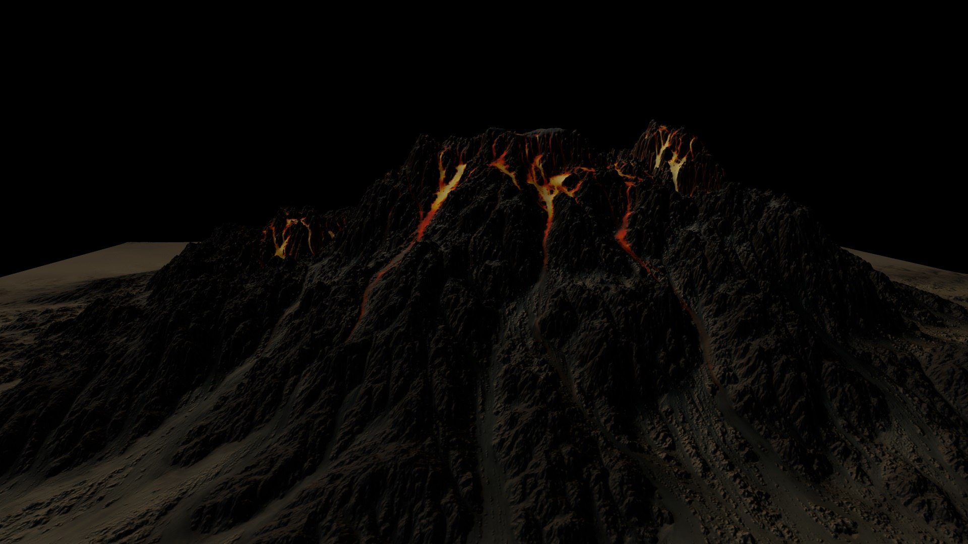 3d volcano model