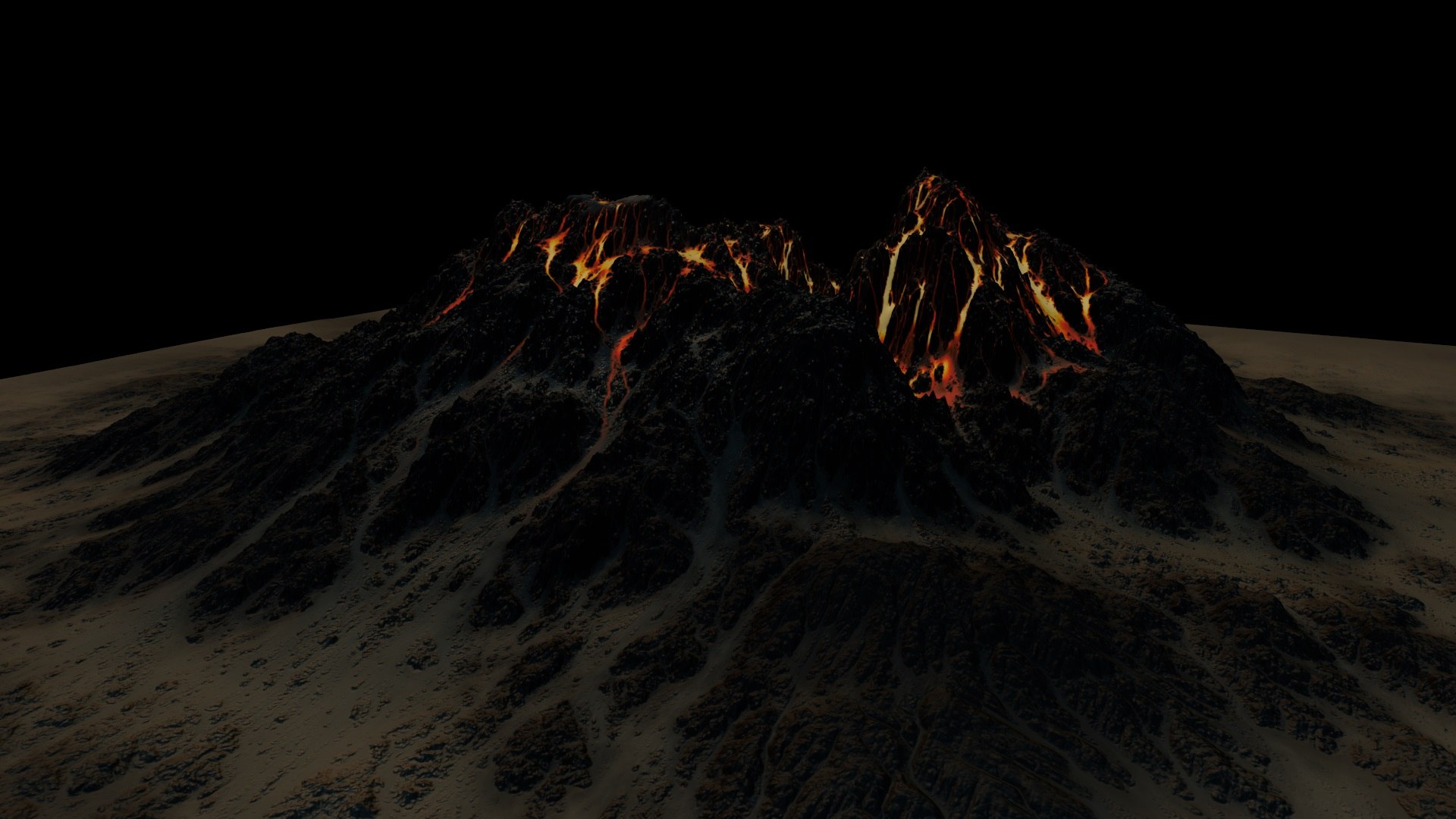 3d volcano model