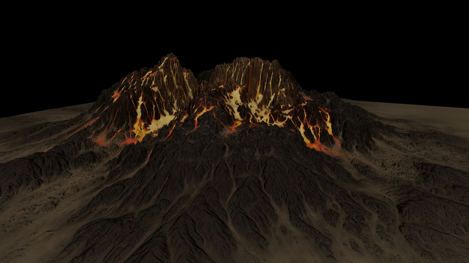 3d volcano model