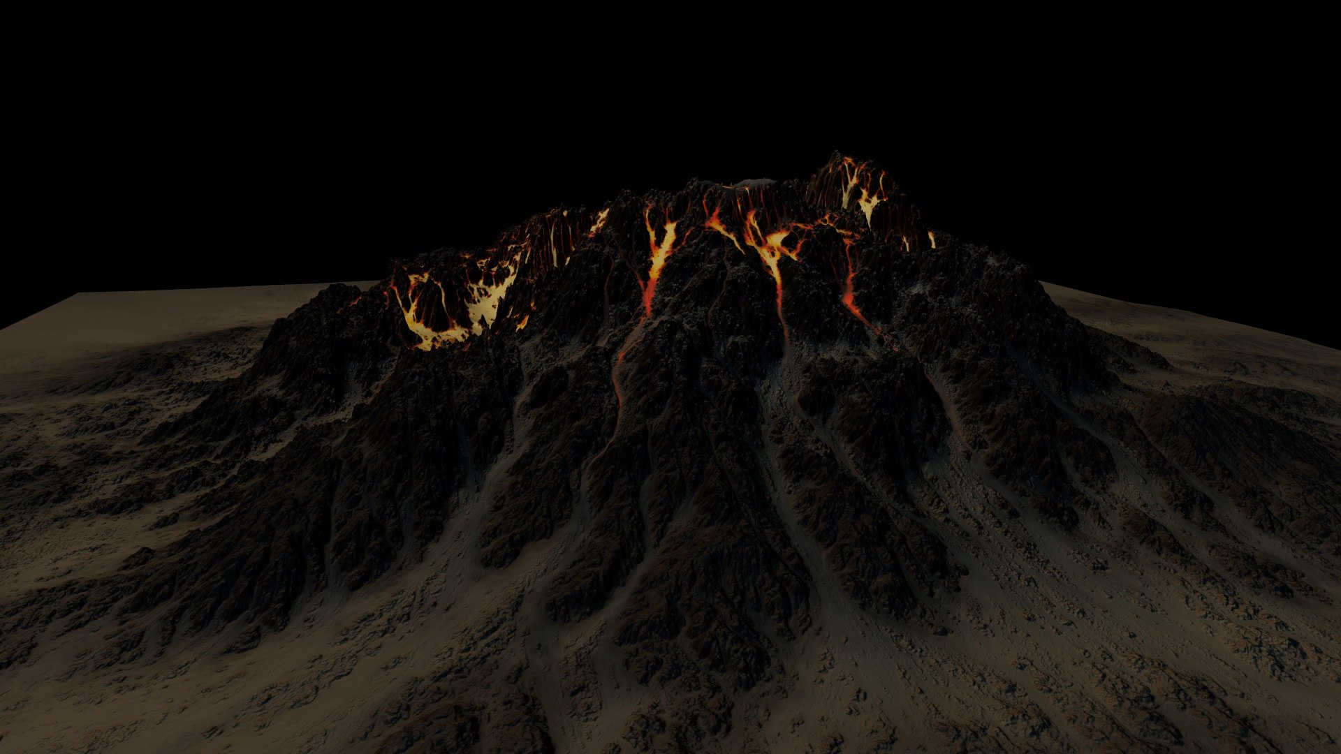 3d volcano model