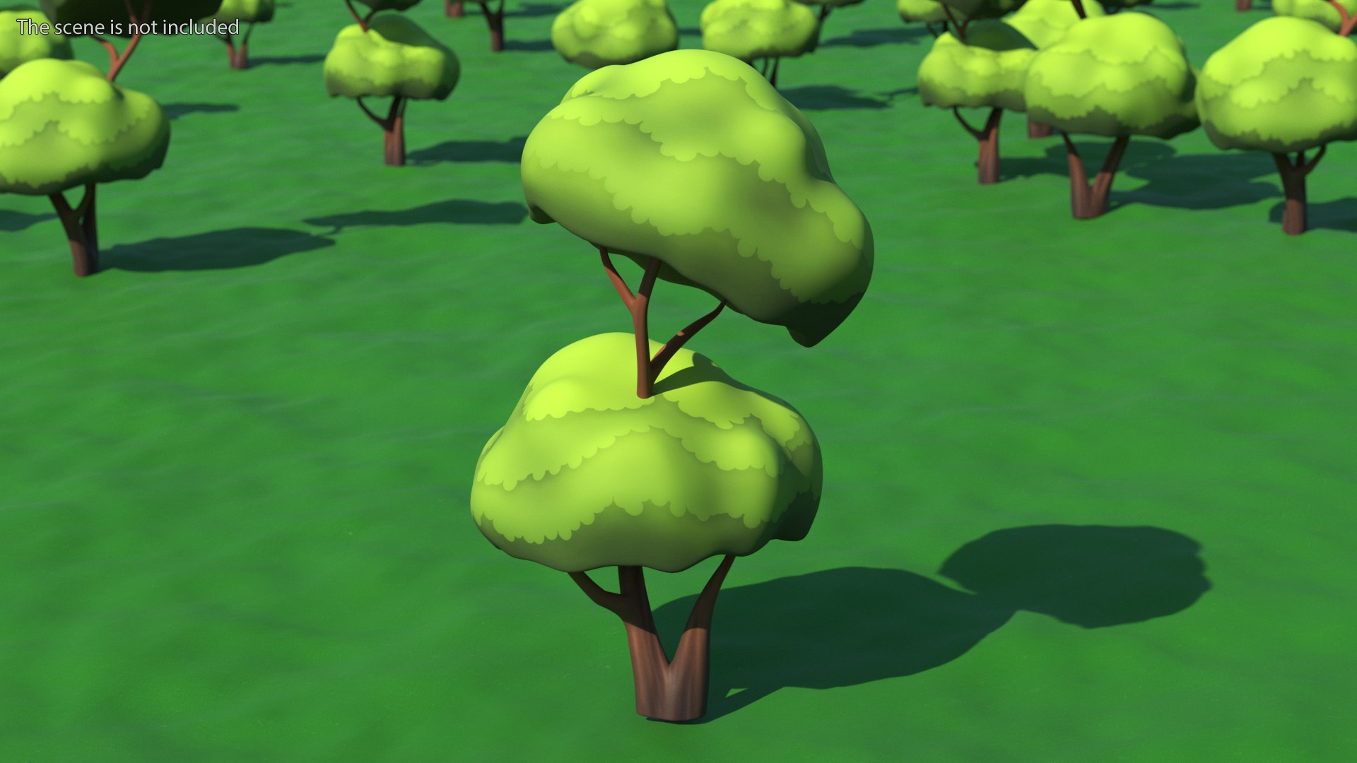 3D Two Branches Cartoon Tree Handpaint Texture - TurboSquid 2169780