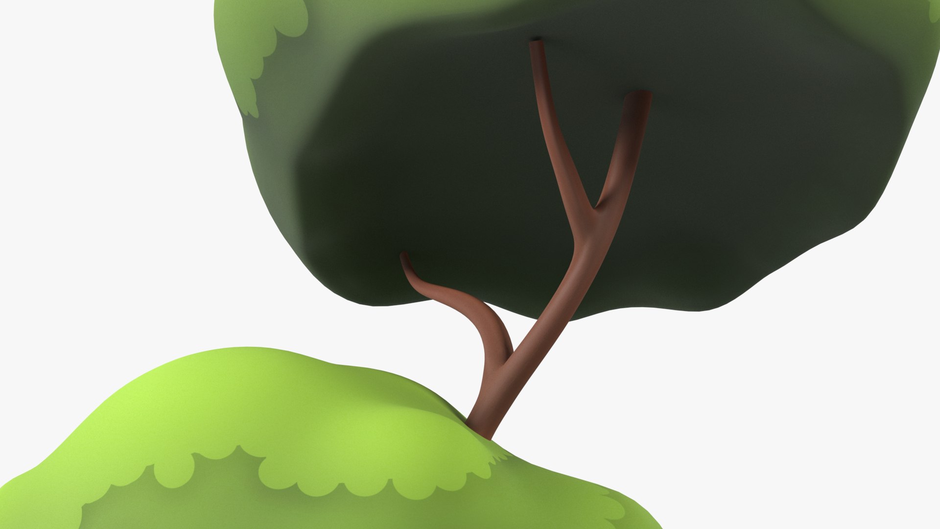 3D Two Branches Cartoon Tree Handpaint Texture - TurboSquid 2169780