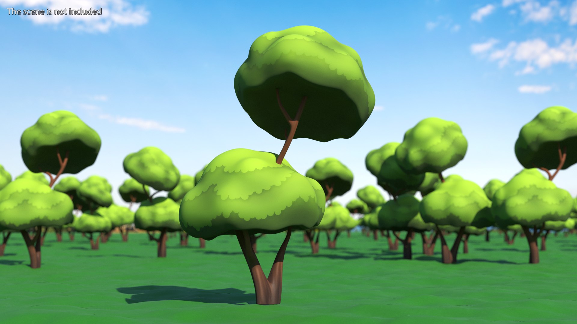 3D Two Branches Cartoon Tree Handpaint Texture - TurboSquid 2169780