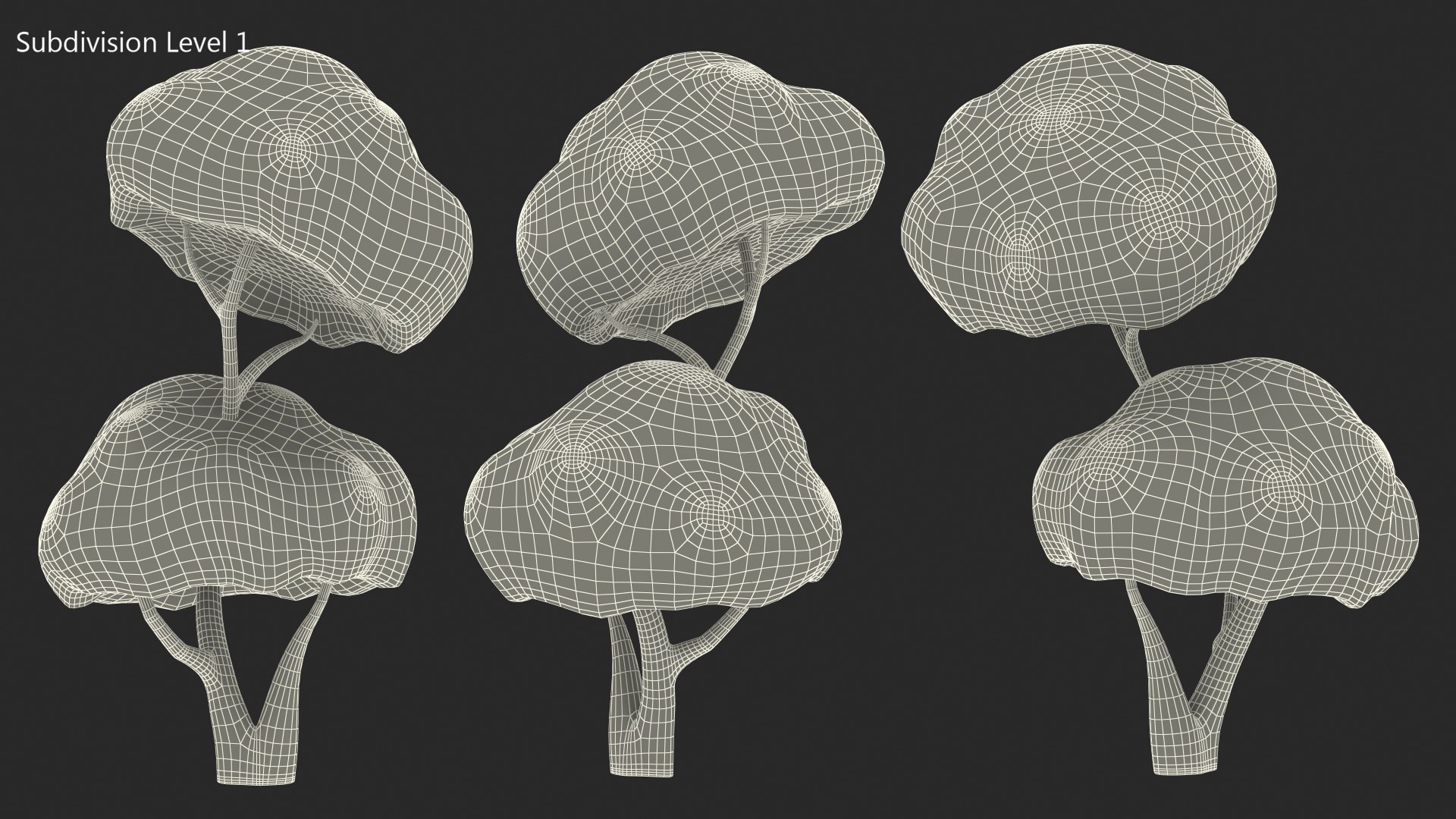 3D Two Branches Cartoon Tree Handpaint Texture - TurboSquid 2169780