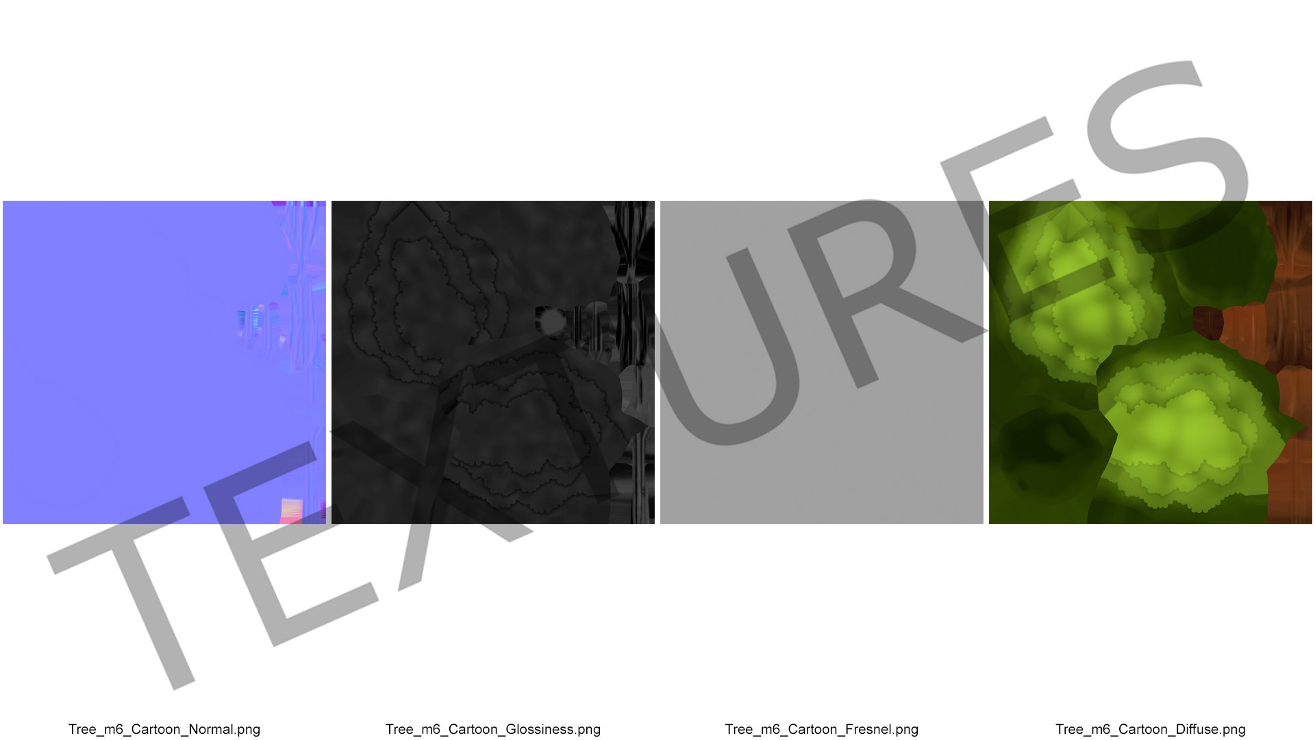 3D Two Branches Cartoon Tree Handpaint Texture - TurboSquid 2169780