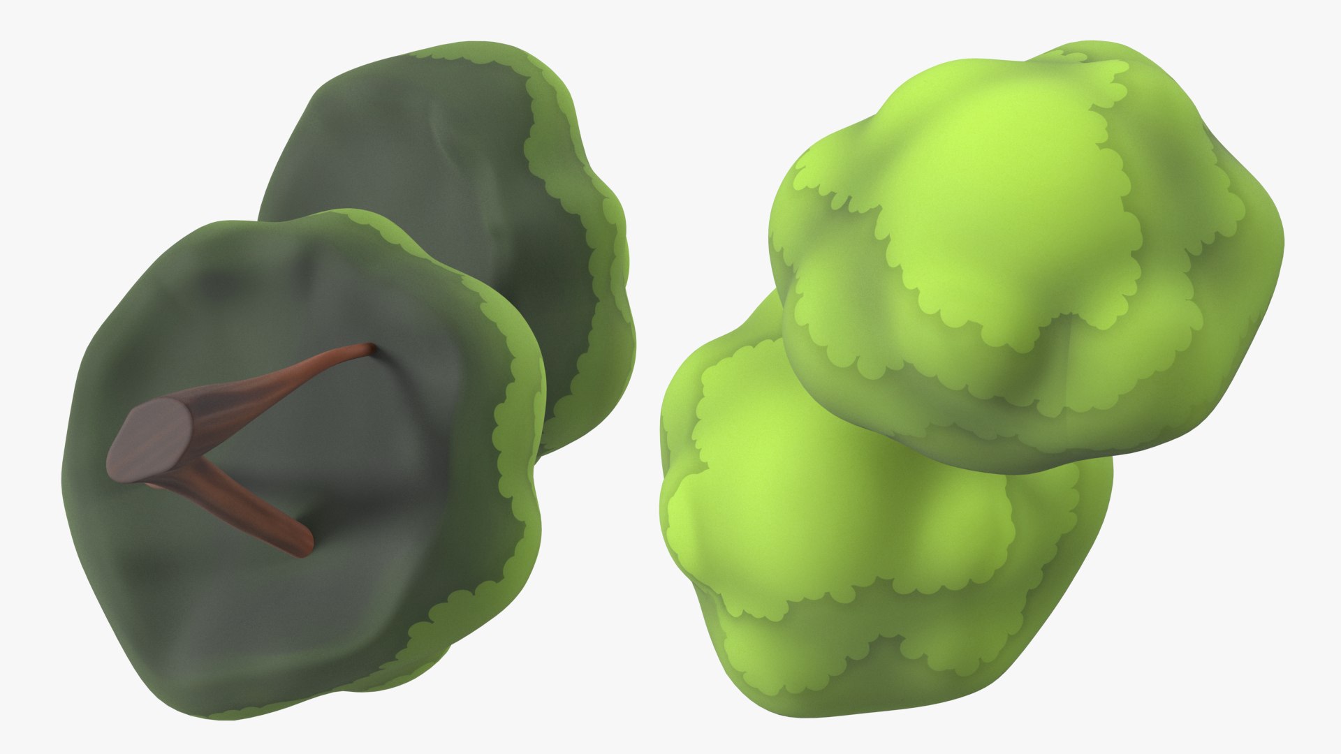 3D Two Branches Cartoon Tree Handpaint Texture - TurboSquid 2169780