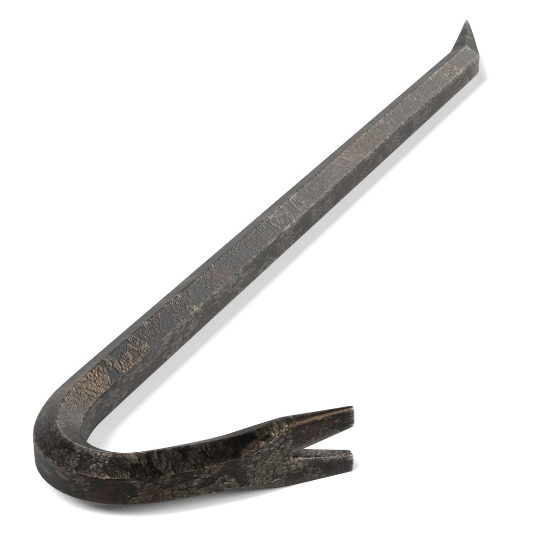 3d Old Rusty Crowbar