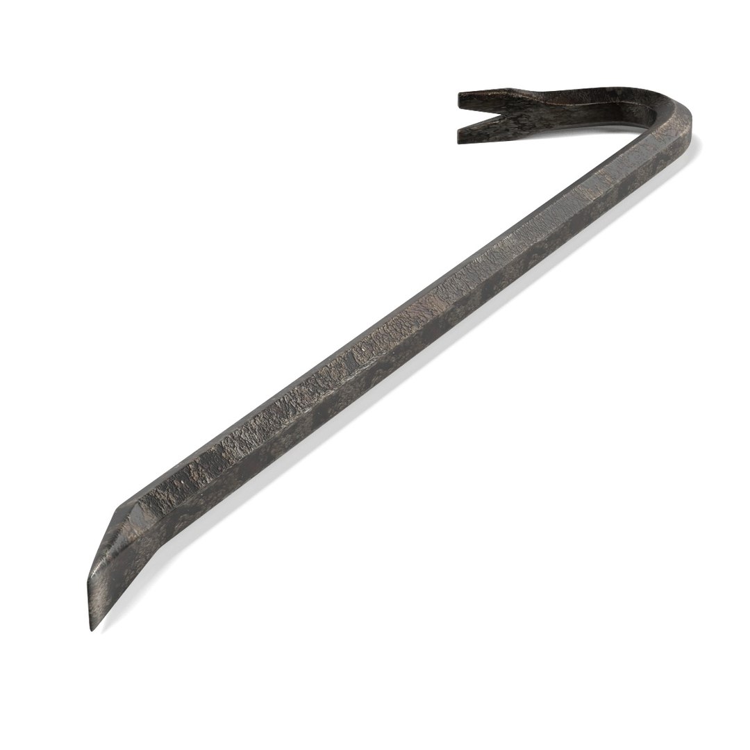 3d Old Rusty Crowbar