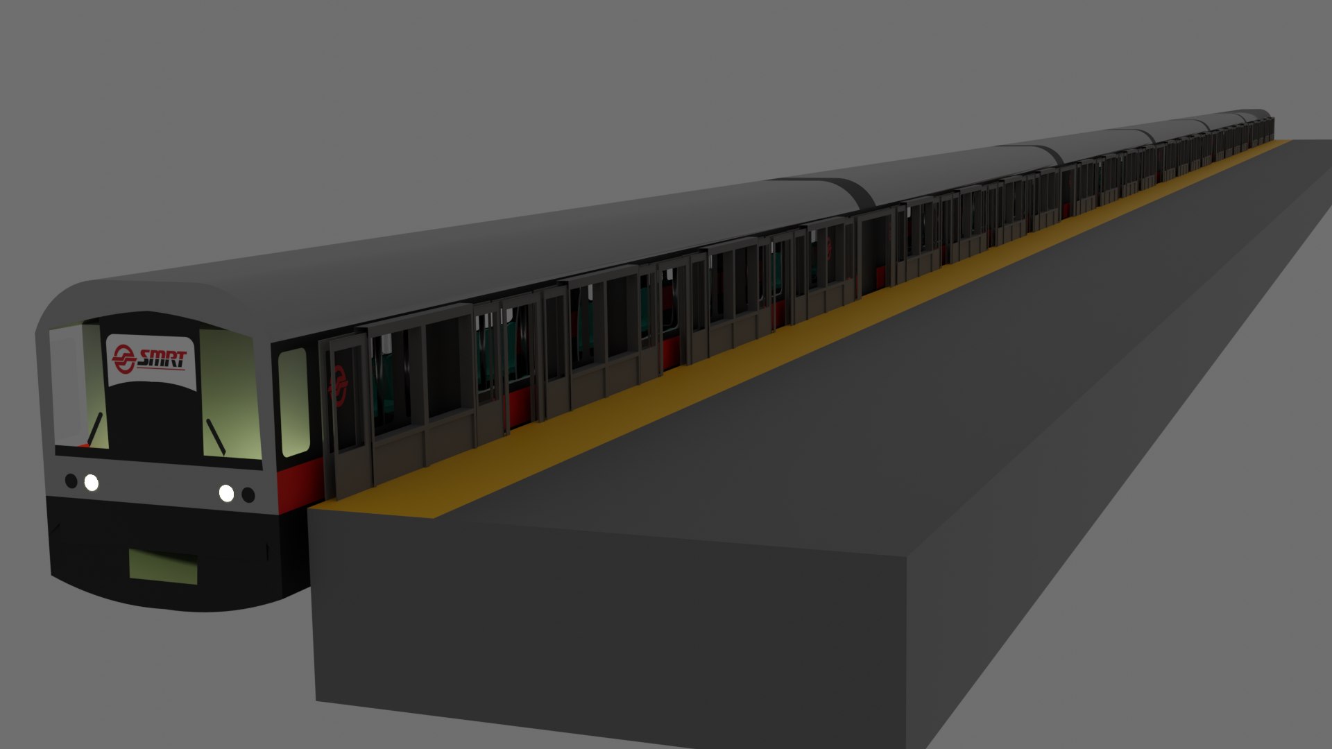 Singapore MRT Train Mass Rapid Transport With Interior 3D Model ...