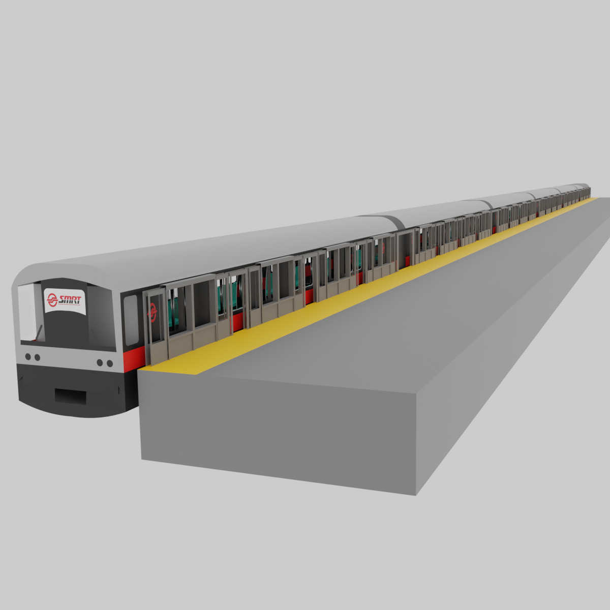 Singapore MRT Train Mass Rapid Transport With Interior 3D model ...