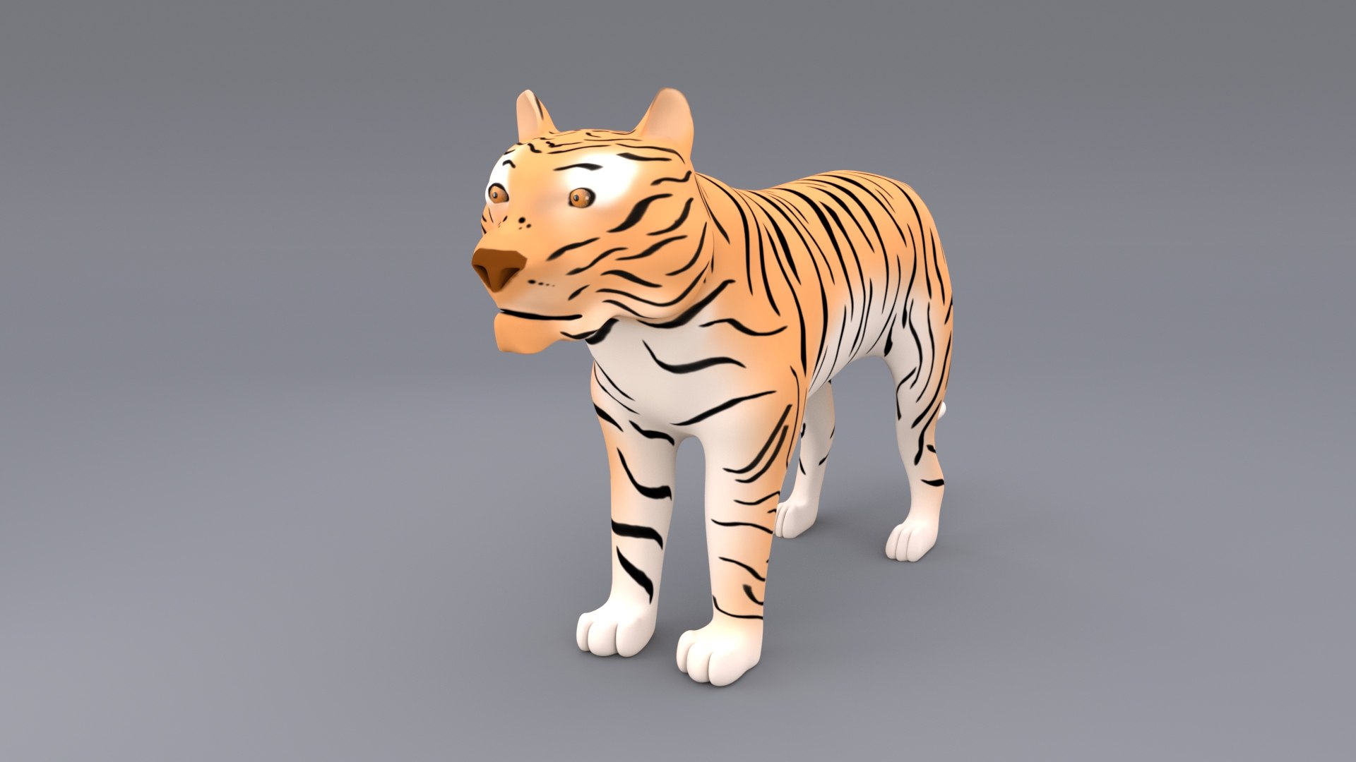 3D Cartoon Tiger Model - TurboSquid 1872548