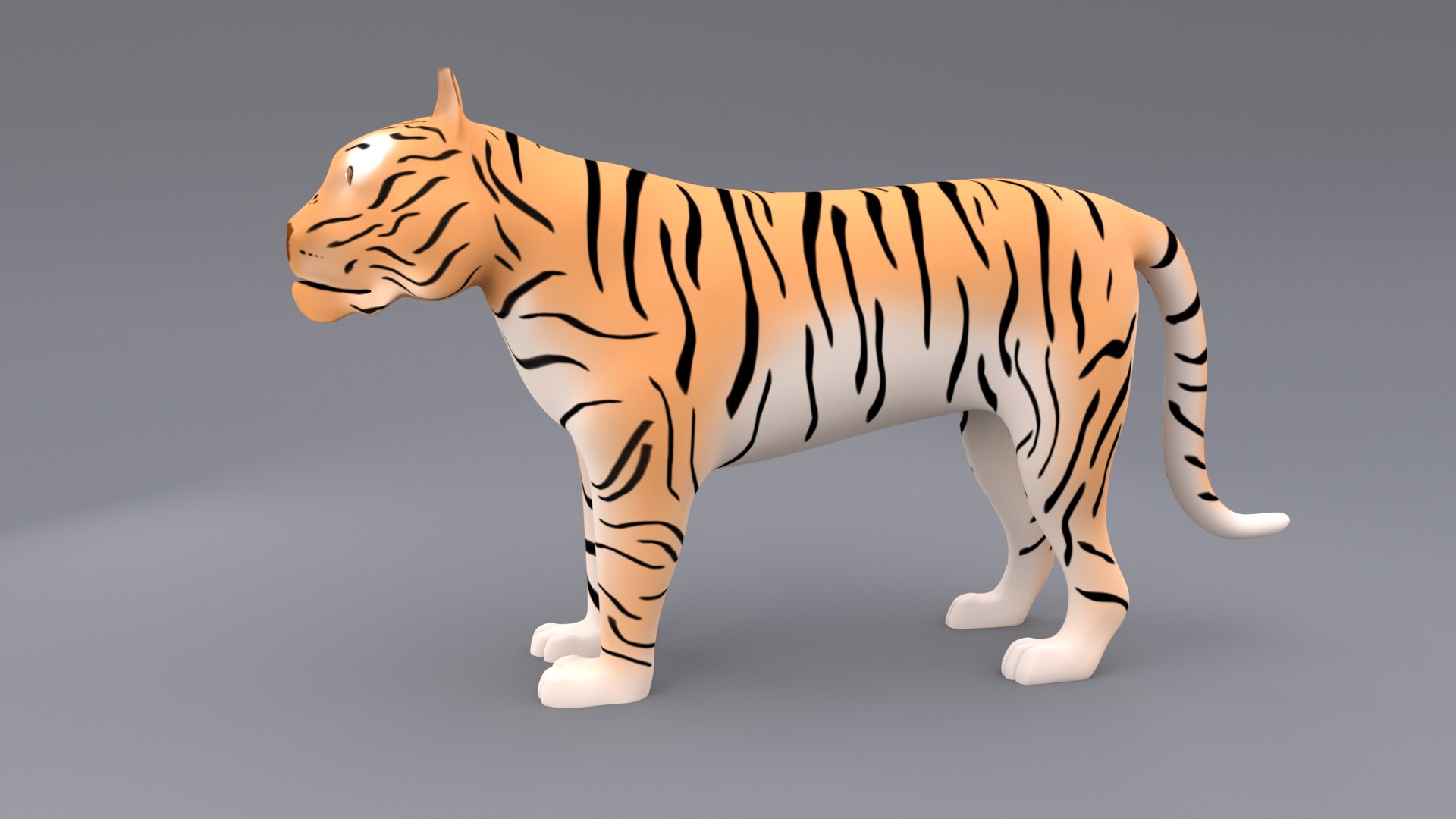 3D Cartoon Tiger Model - TurboSquid 1872548