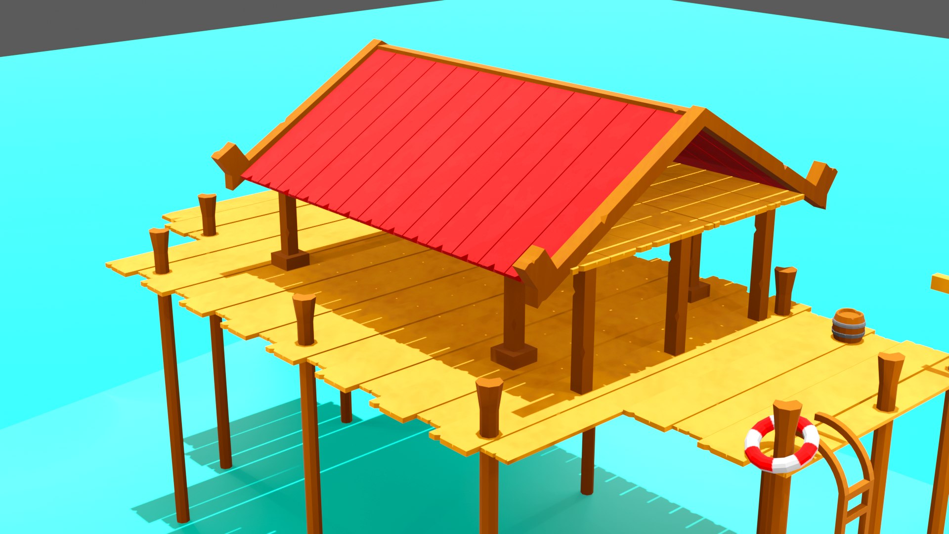 3D Harbour Stlized Low Poly - TurboSquid 2294098