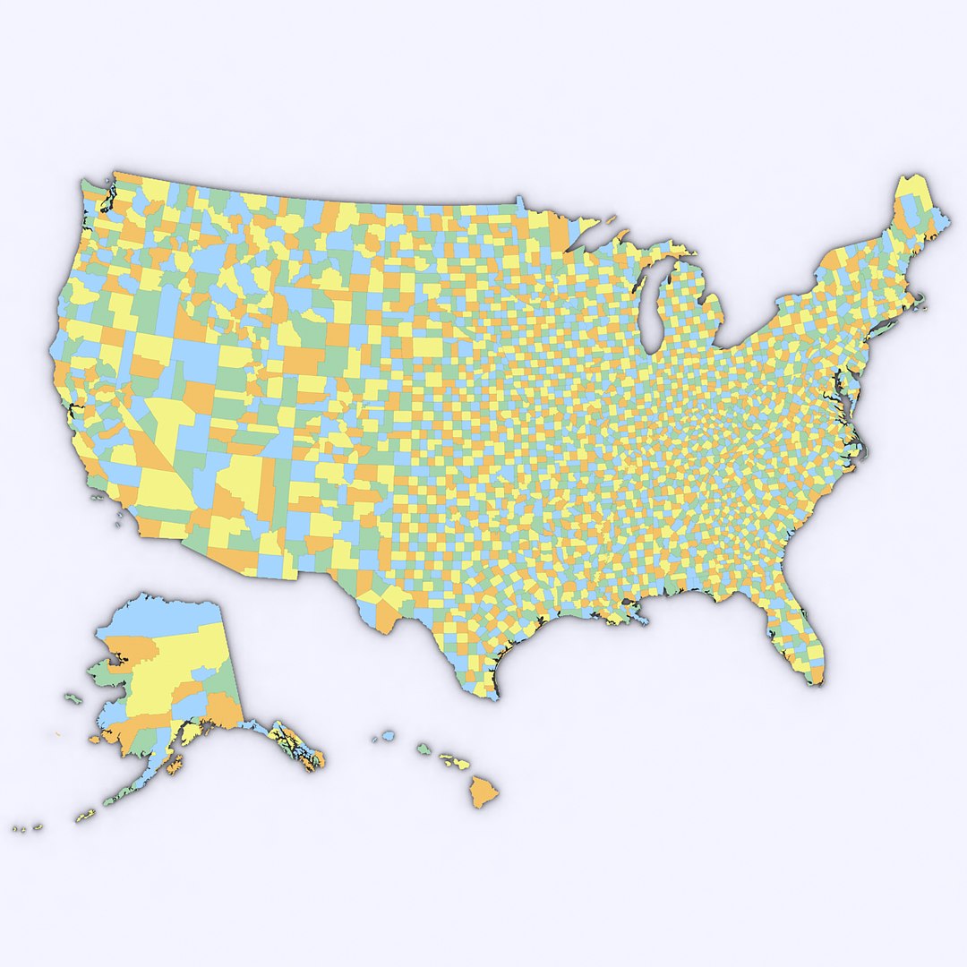 3D political county model - TurboSquid 1298460
