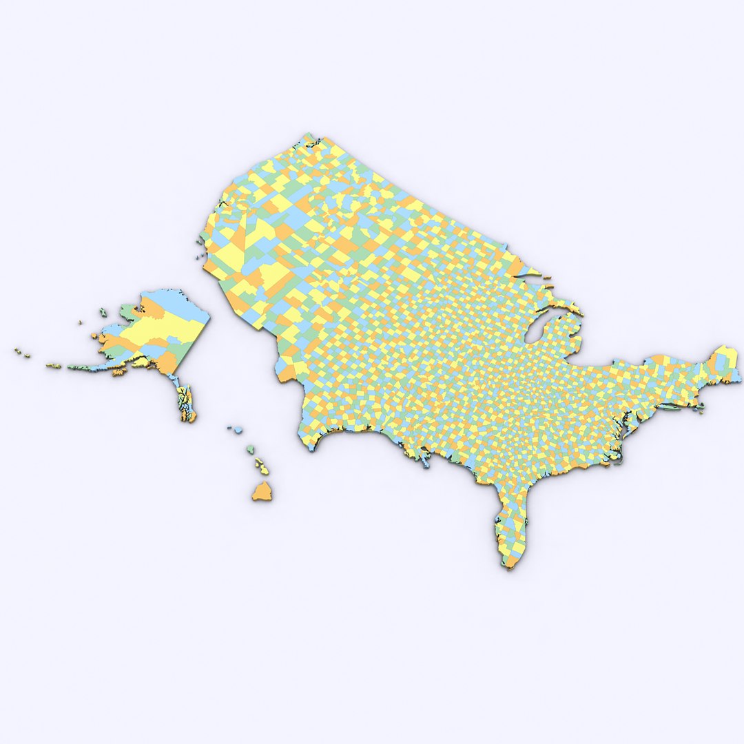 3D political county model - TurboSquid 1298460