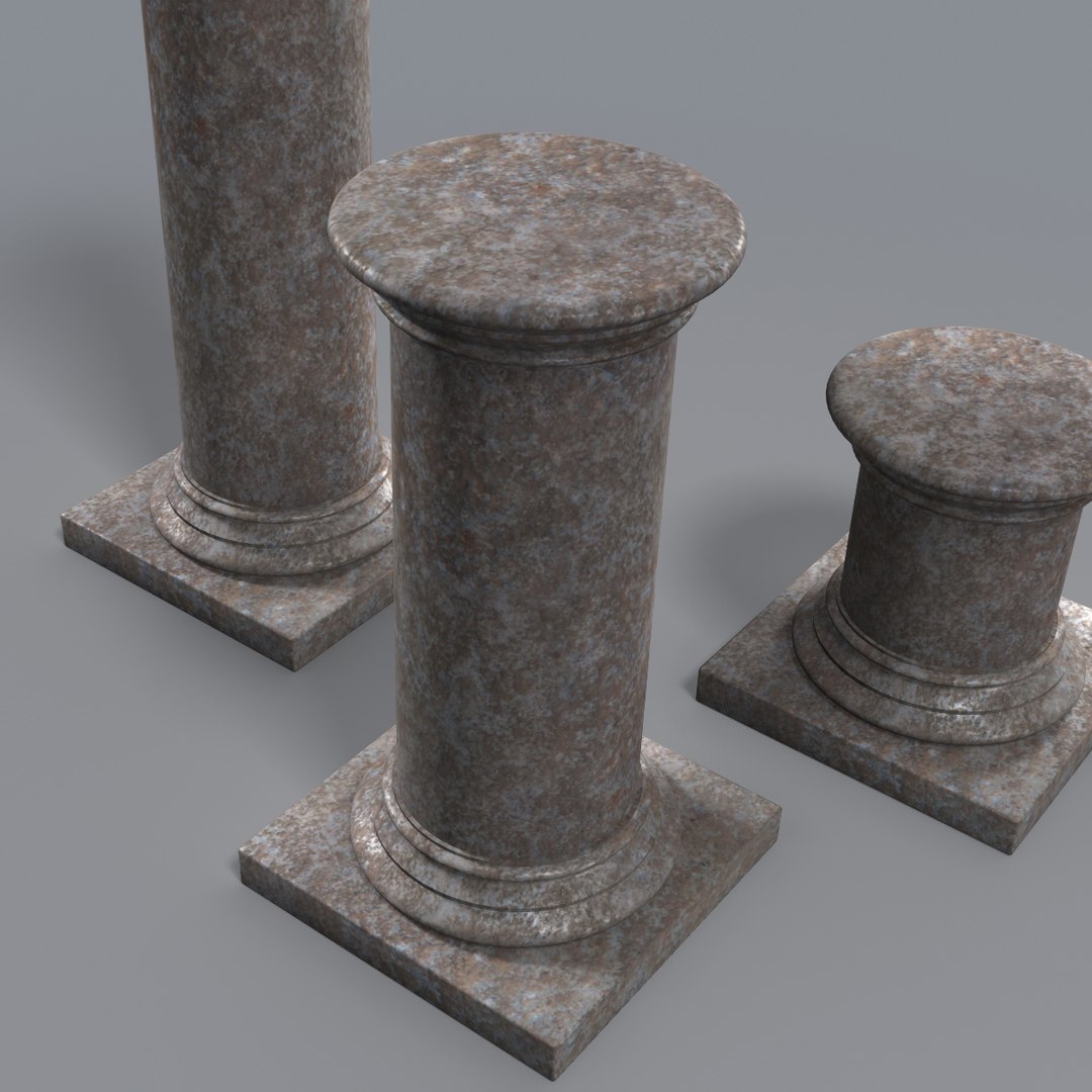 3d Pedestals Support Statue