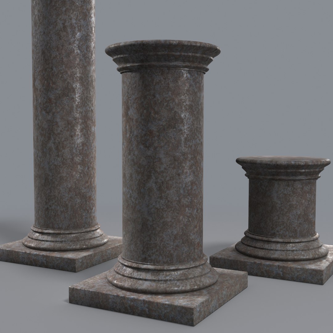 3d Pedestals Support Statue