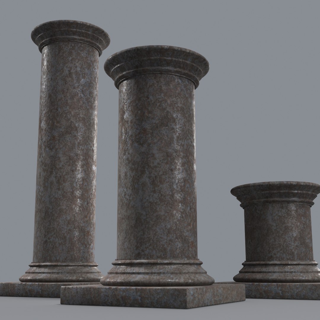 3d Pedestals Support Statue