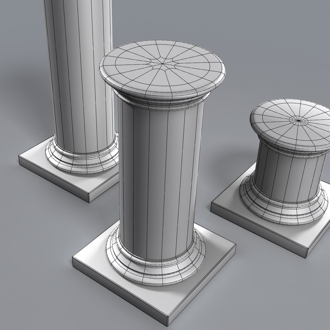 3d Pedestals Support Statue