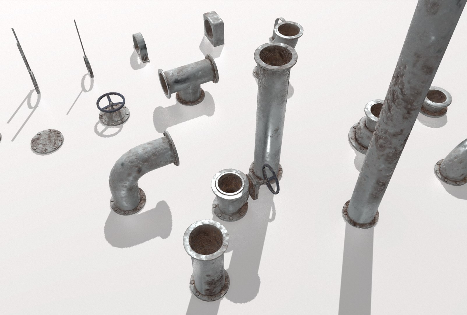 Pack Industrial Rusted Pipes 3D Model - TurboSquid 1464384