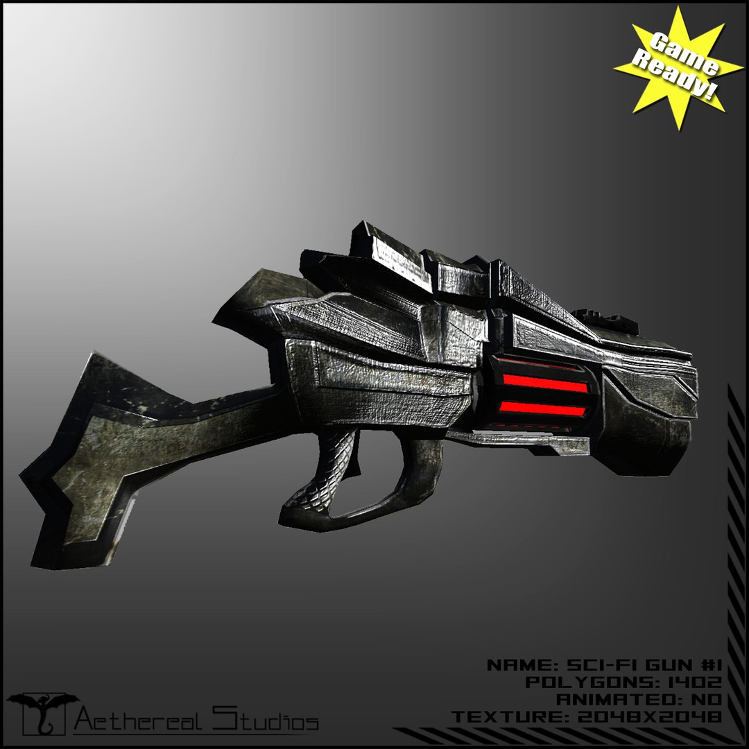 3d Sci-fi Weapon Pack Package Model