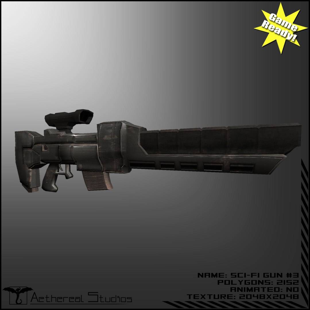 3d Sci-fi Weapon Pack Package Model