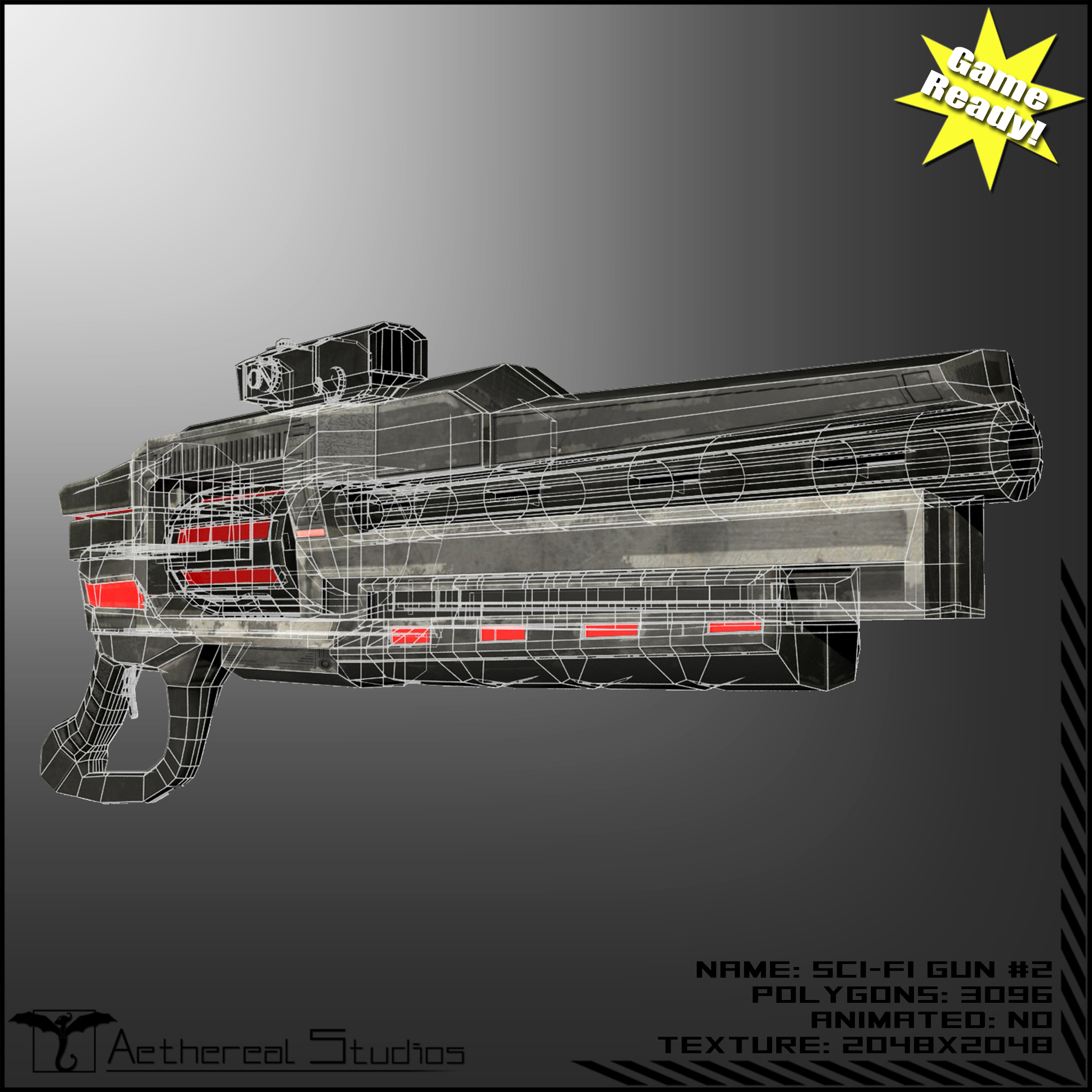 3d sci-fi weapon pack package model