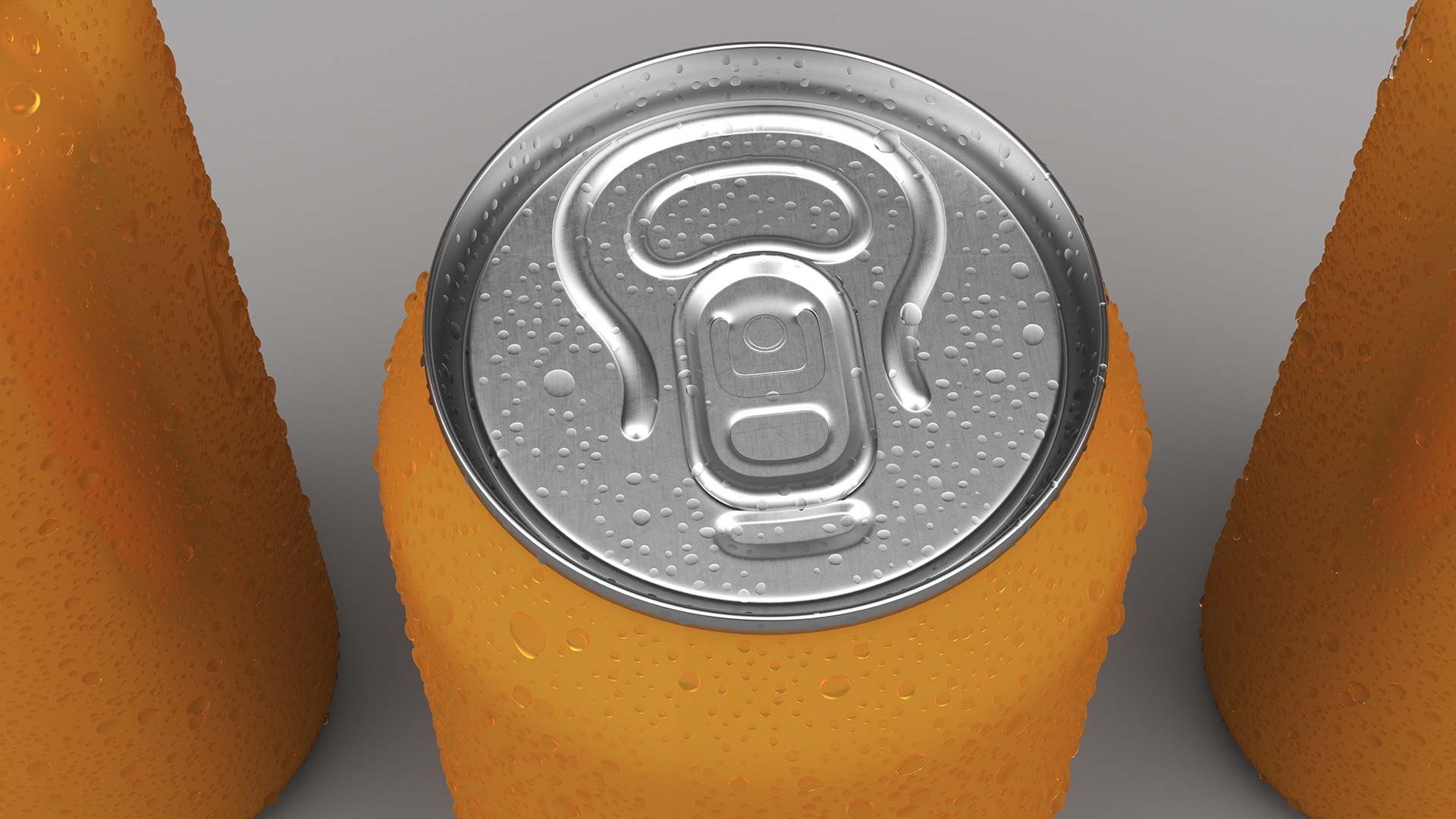 3D Beer Can With Drops Orange 500ml - TurboSquid 2140073
