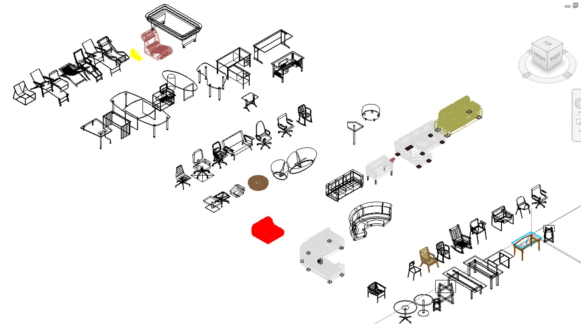 Revit Family Revit Furniture Revit Collection 3D Model - TurboSquid 2263213
