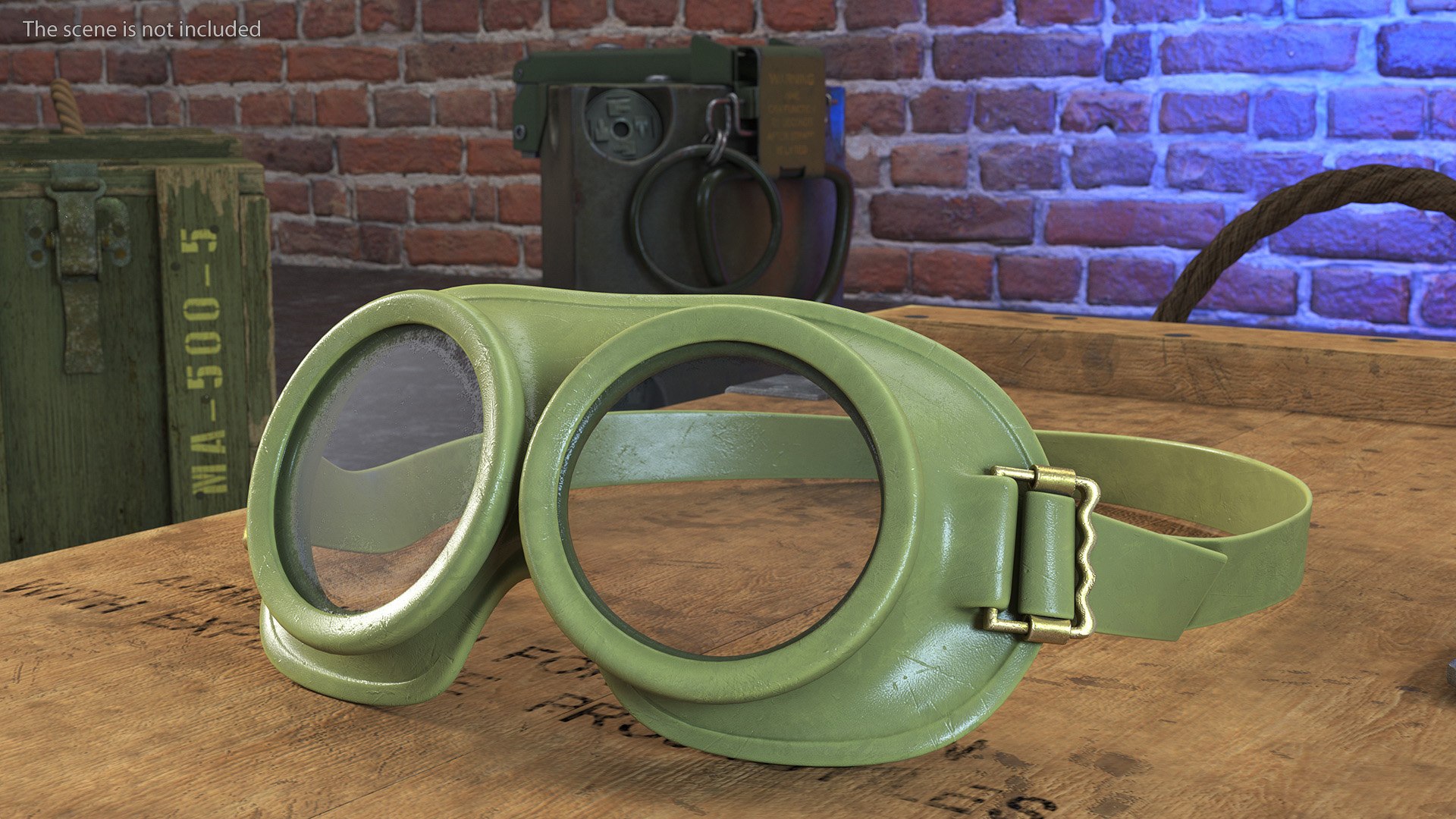 3D Model Protection Goggles Green - TurboSquid 2212200