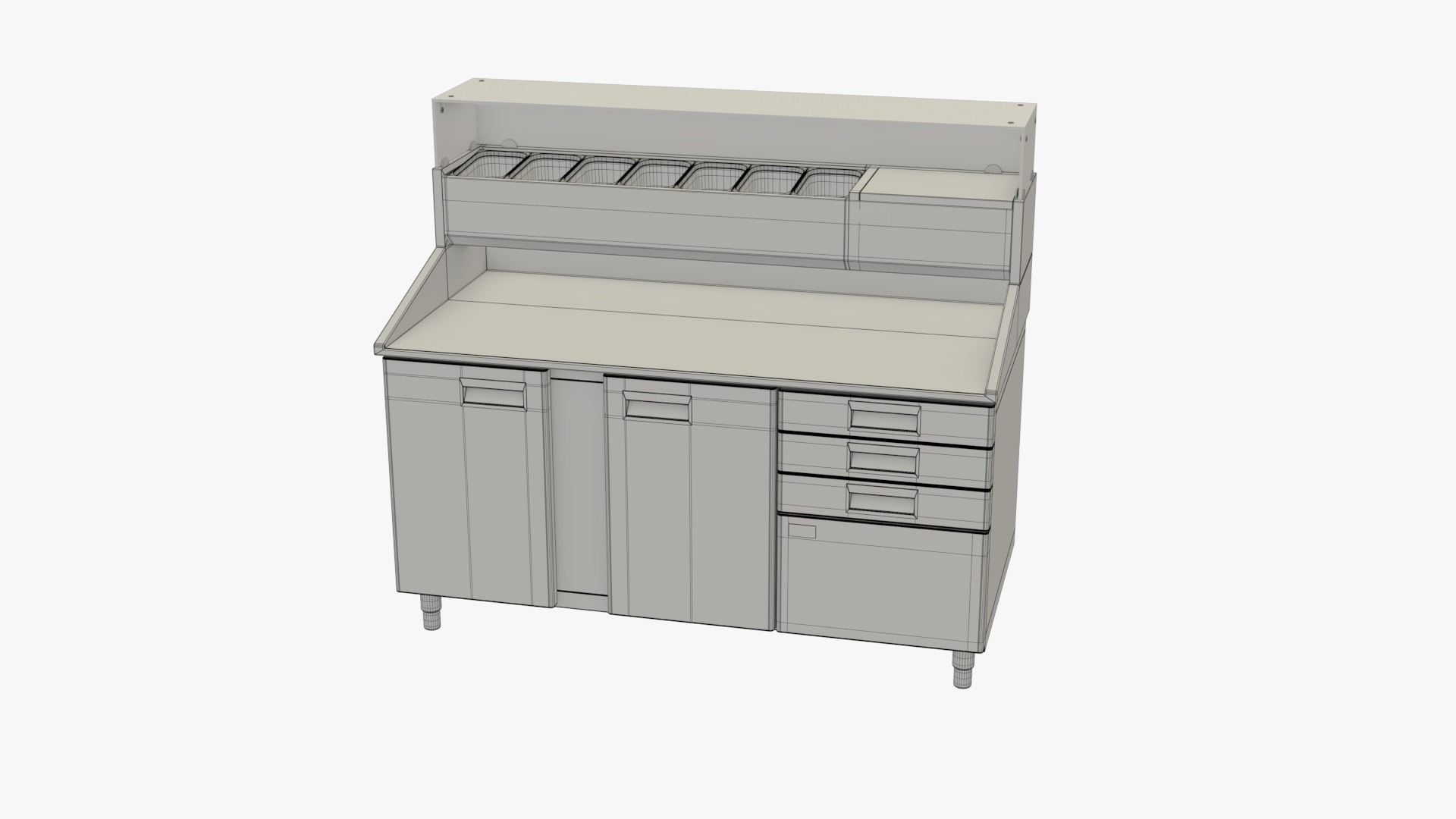 3D Pizza Preparation Table - TurboSquid 1477587