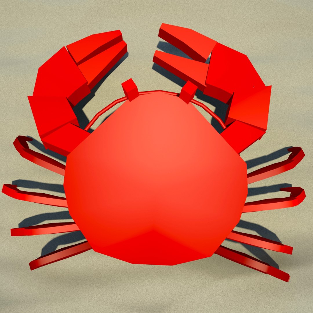 3d Model Small Crab Rigged