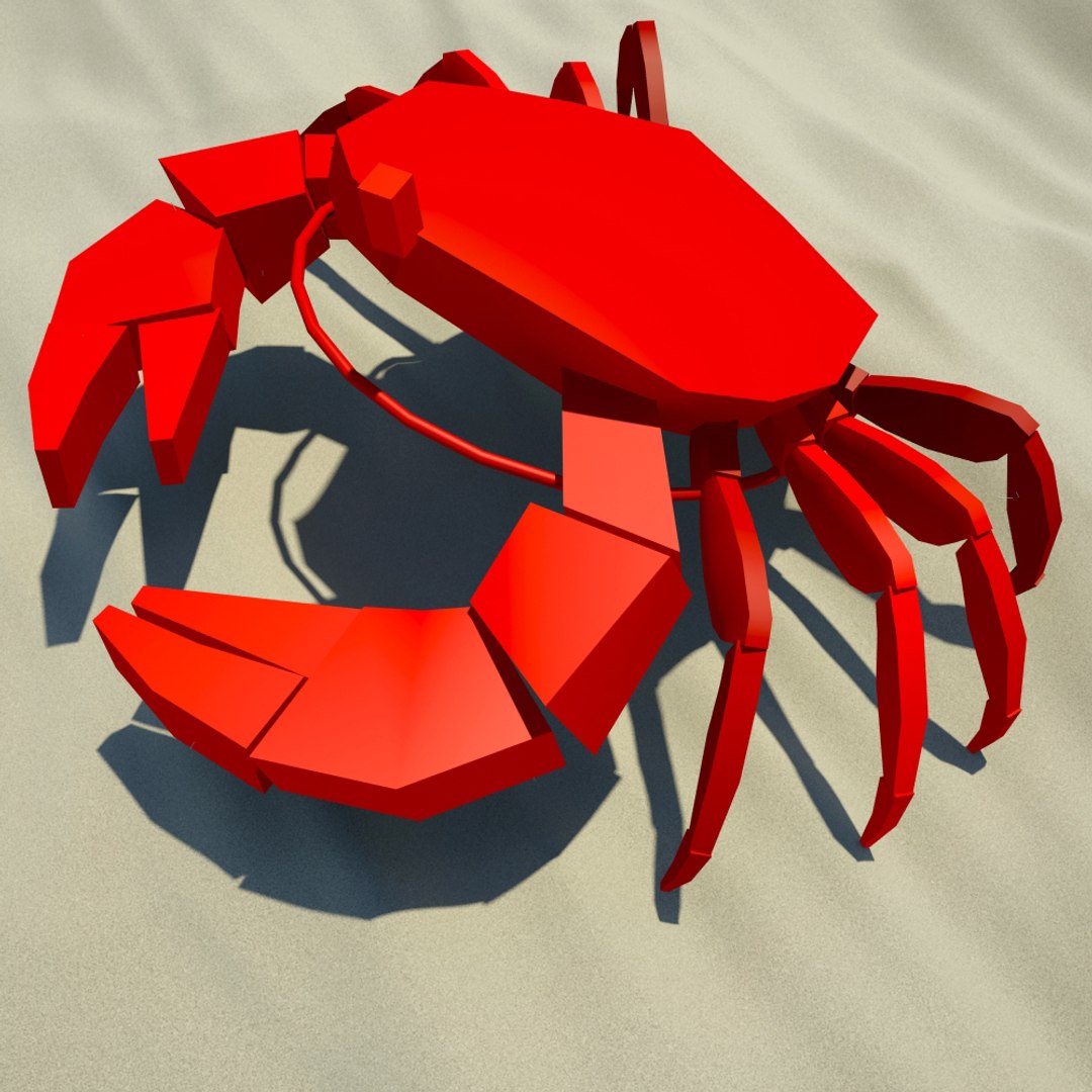 3d Model Small Crab Rigged
