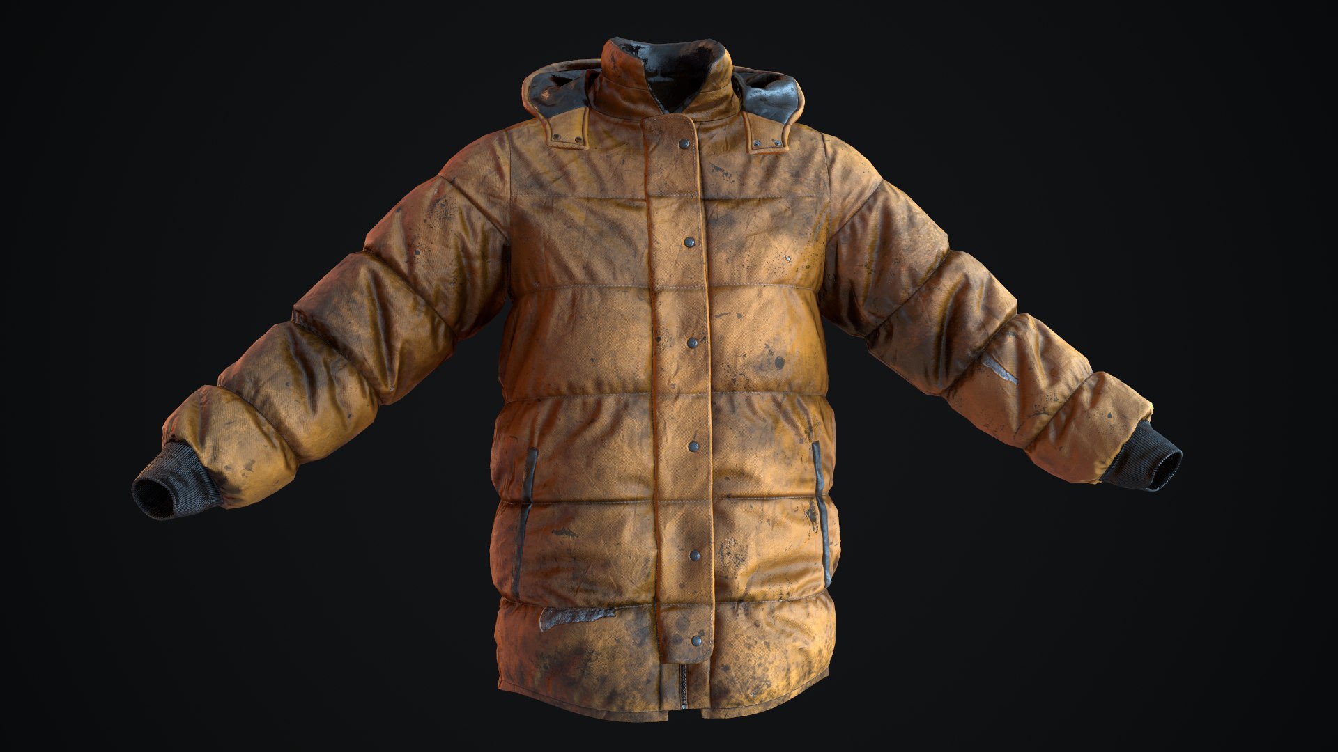 3D Dirty Winter Jacket - TurboSquid 1674573