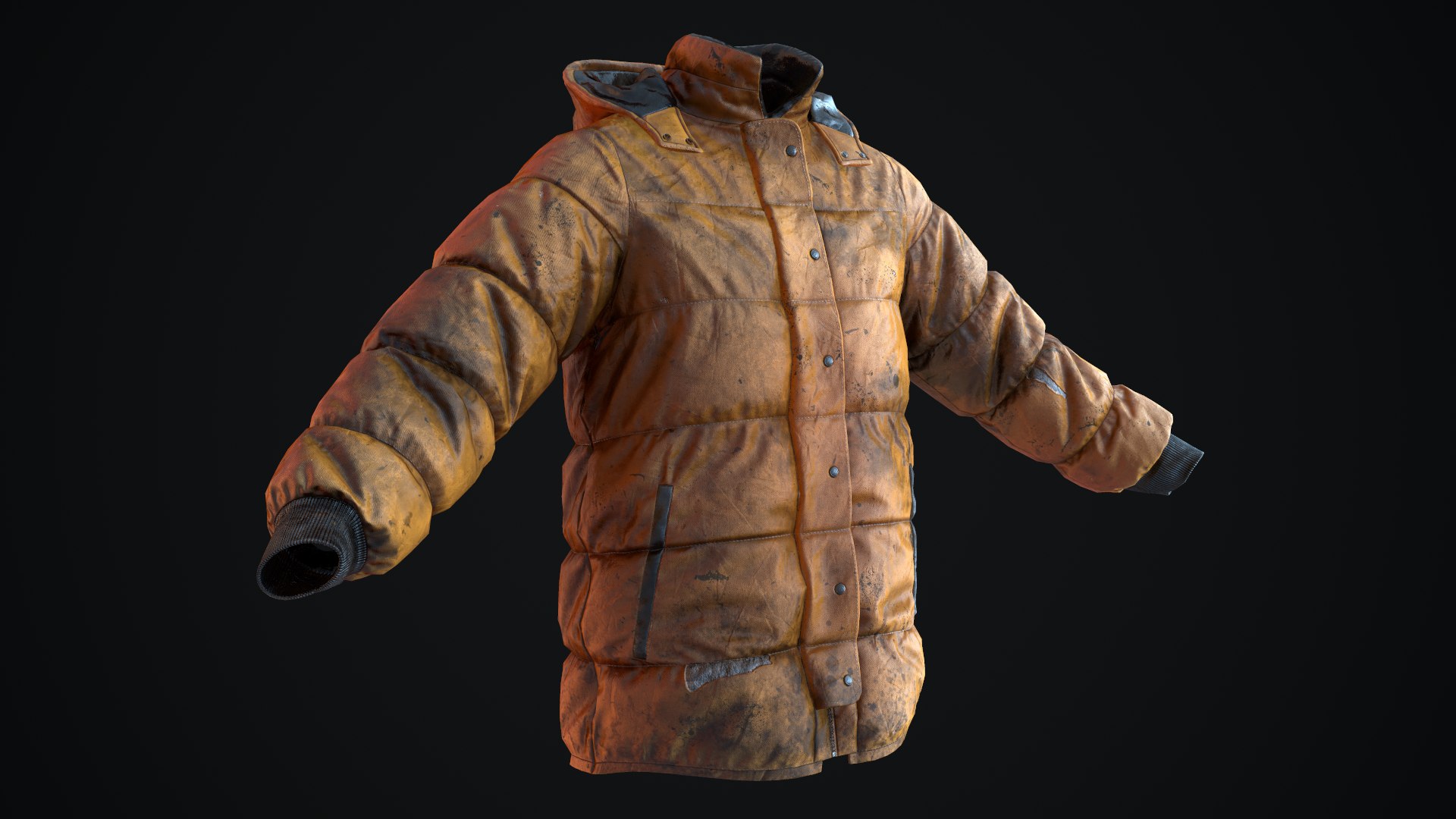 3D dirty winter jacket - TurboSquid 1674573