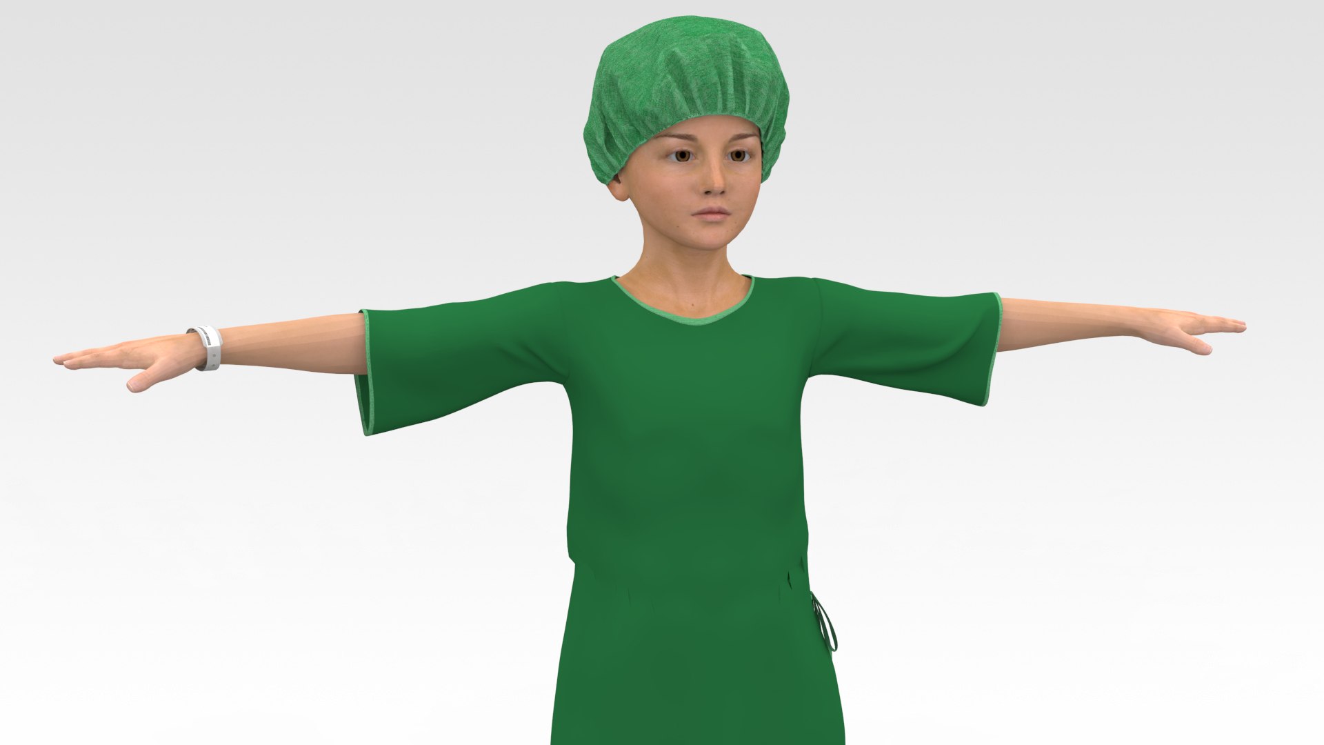 Child Patient With Green Gown 3D - TurboSquid 1794412