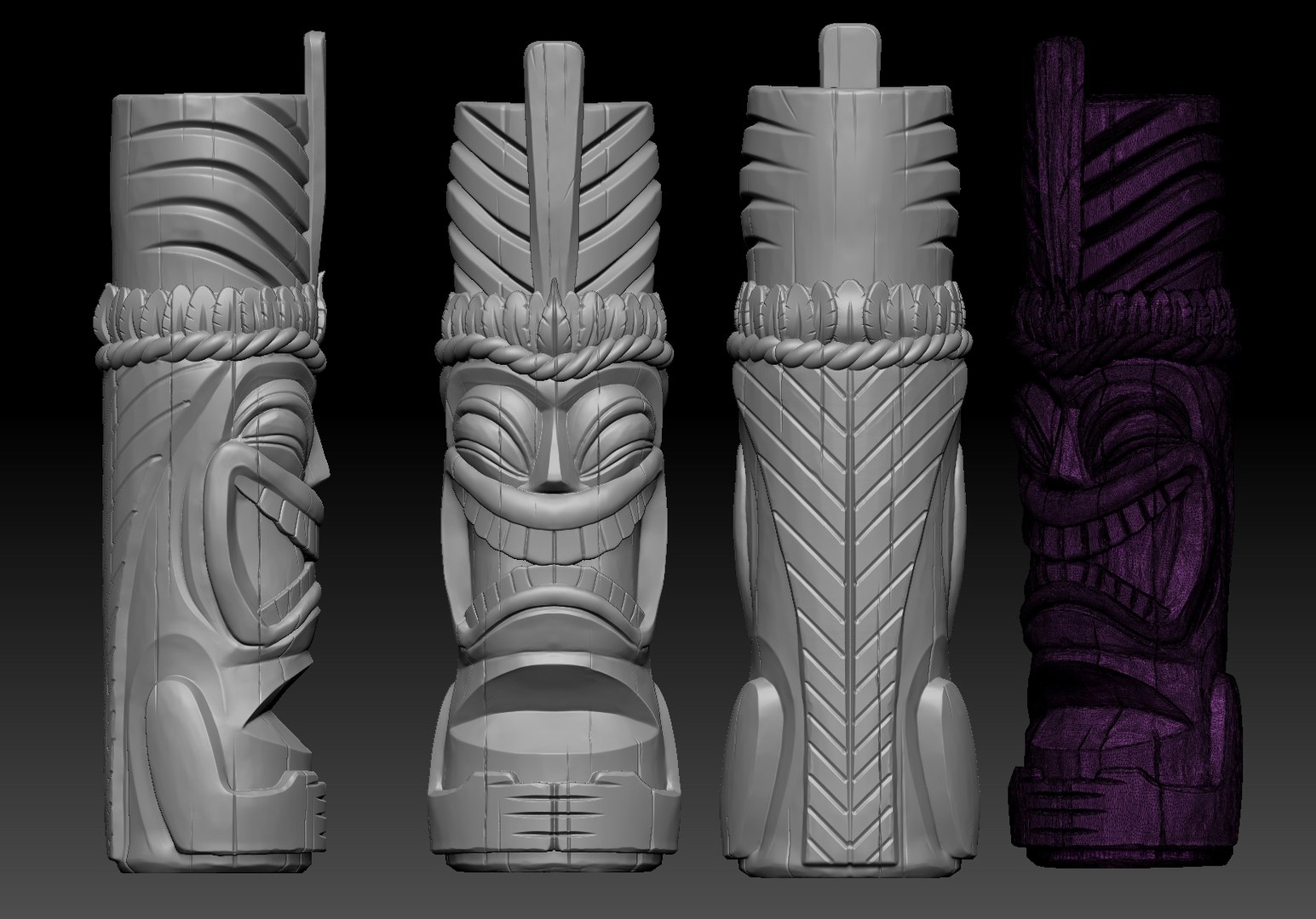 Stylized Wood Totem 4 3D - TurboSquid 2160042