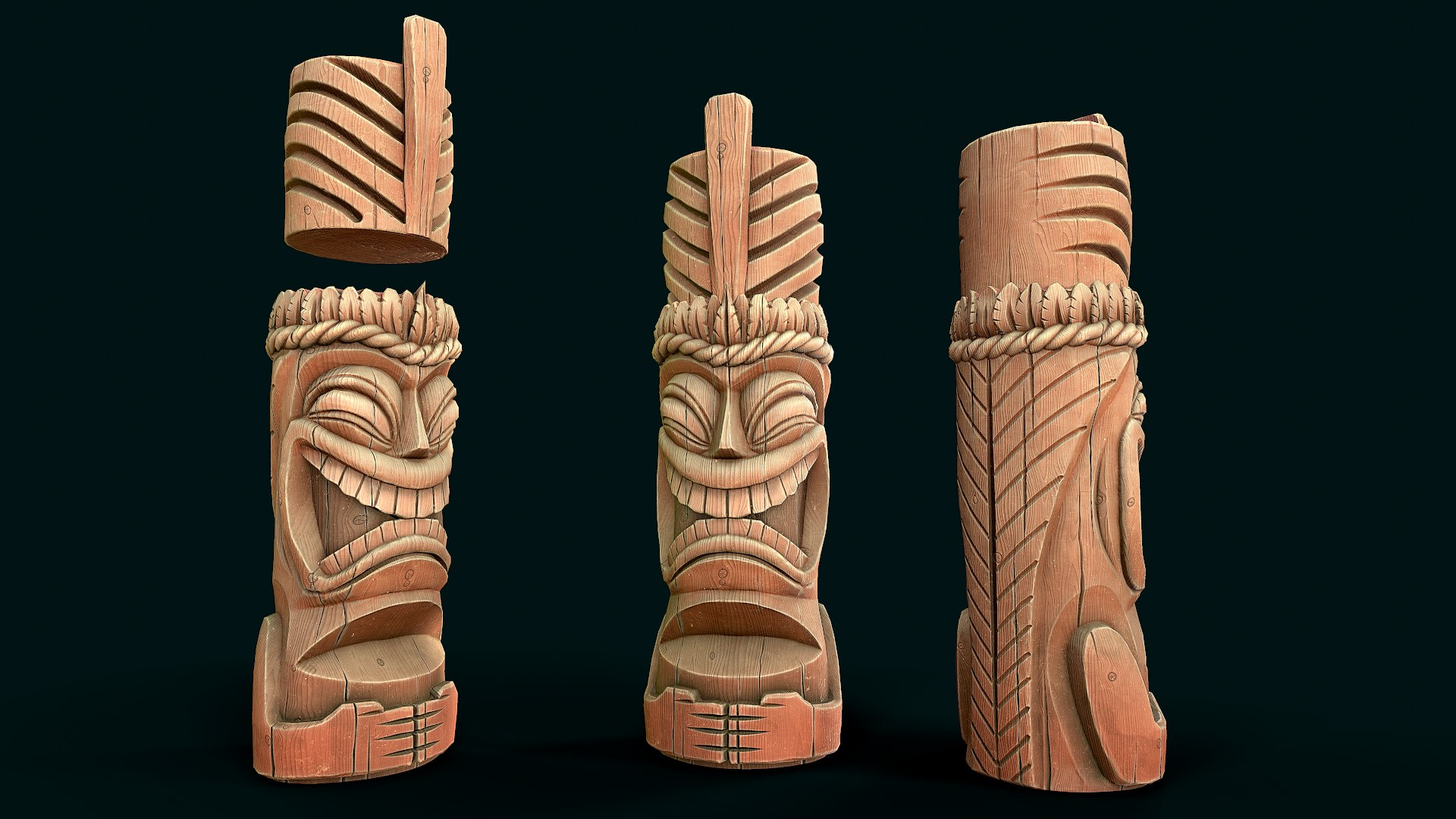 Stylized Wood Totem 4 3D - TurboSquid 2160042