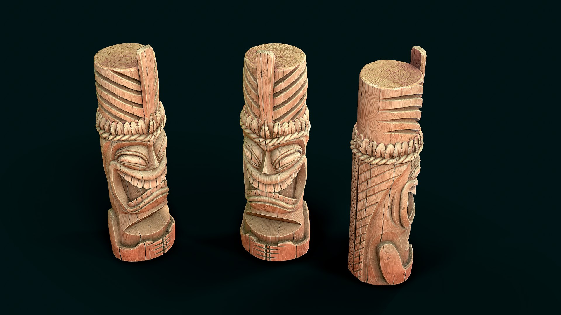 Stylized Wood Totem 4 3D - TurboSquid 2160042