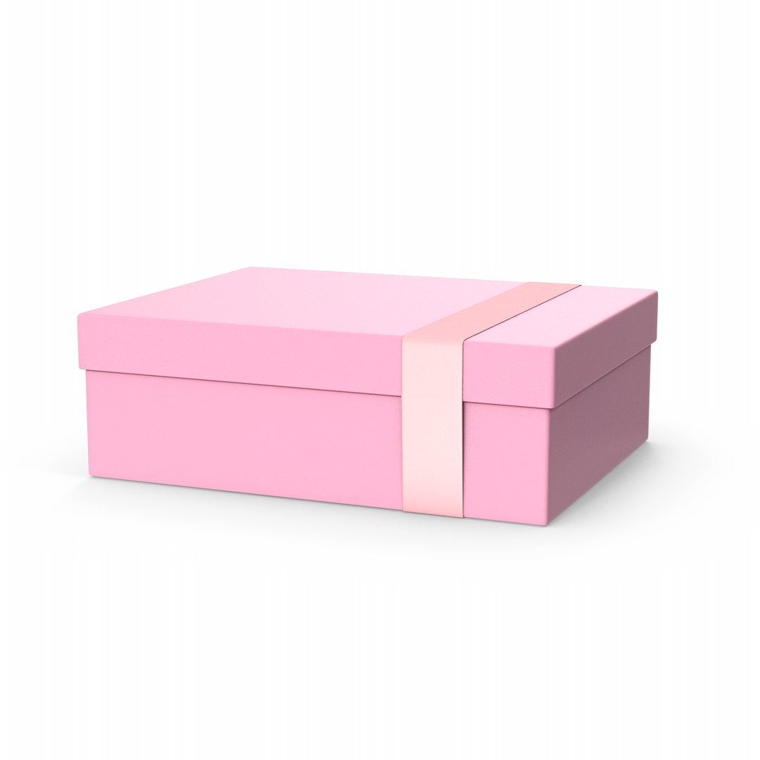 3D Pink Box With Ribbon - TurboSquid 2029552