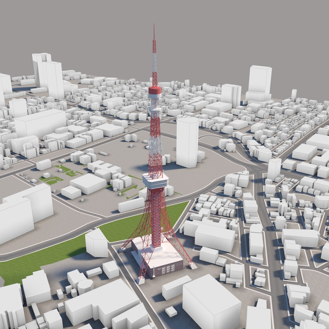 3D tokyo tower environment model - TurboSquid 1662315