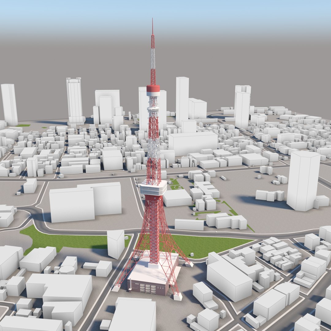 3D tokyo tower environment model - TurboSquid 1662315